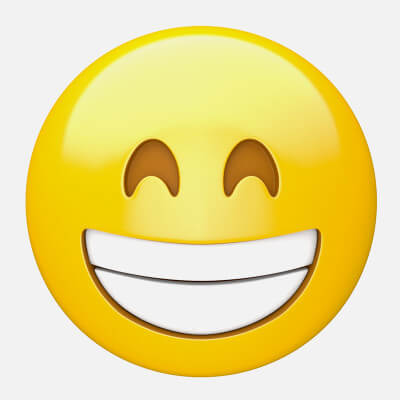 Beaming Face With Smiling Eyes - 3D Model by frezzy