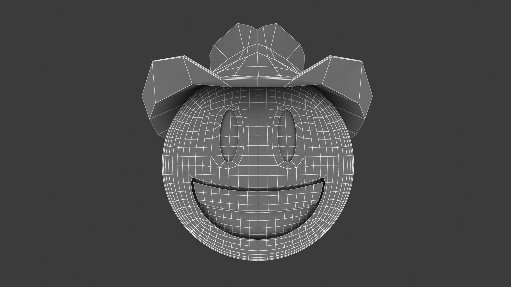 Cowboy Hat Face - 3D Model by frezzy