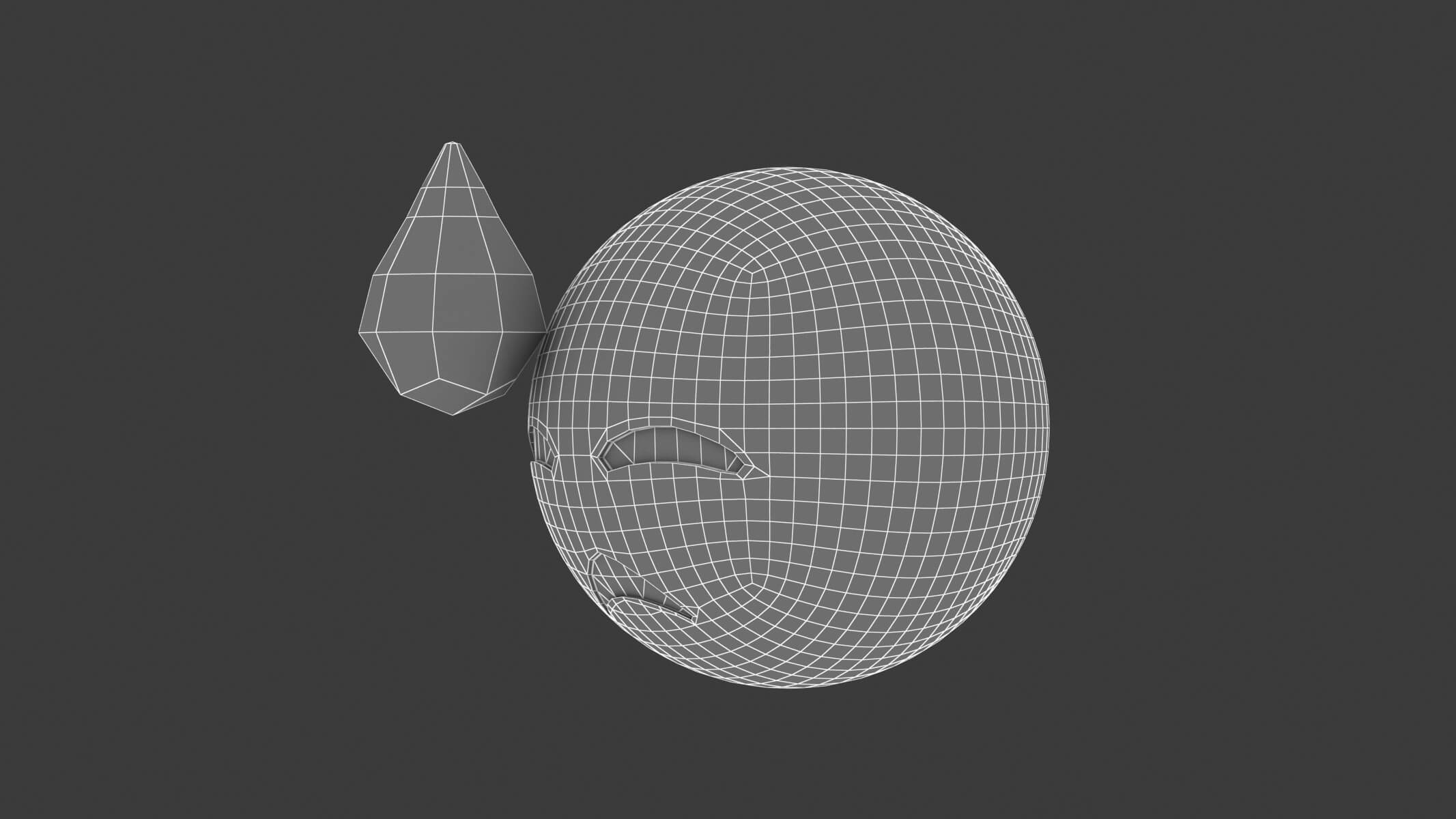 Downcast Face With Sweat - 3D Model by frezzy