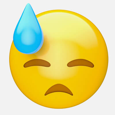 Downcast Face With Sweat - 3D Model by frezzy