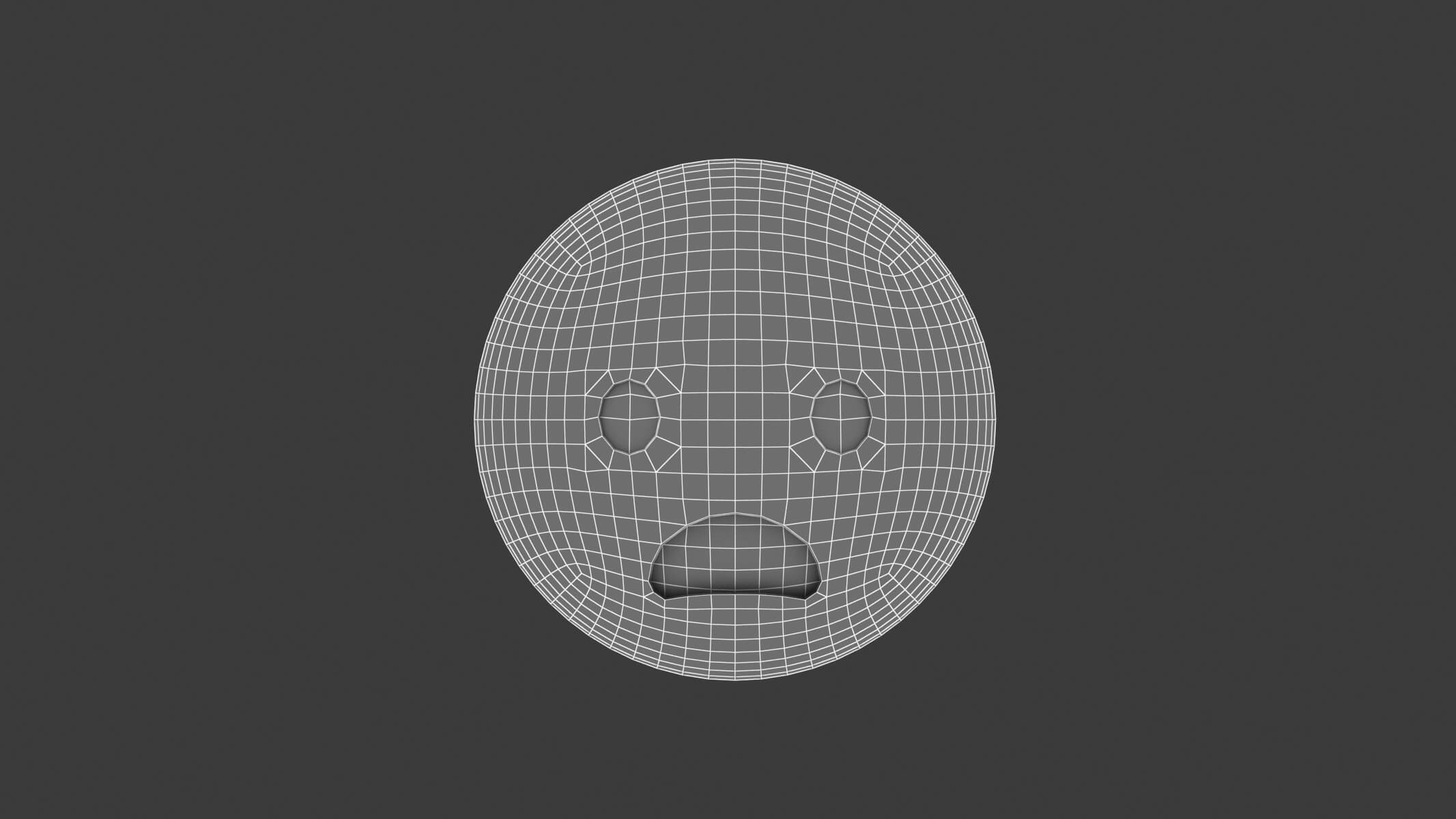 Frowning Face With Open Mouth - 3D Model by frezzy