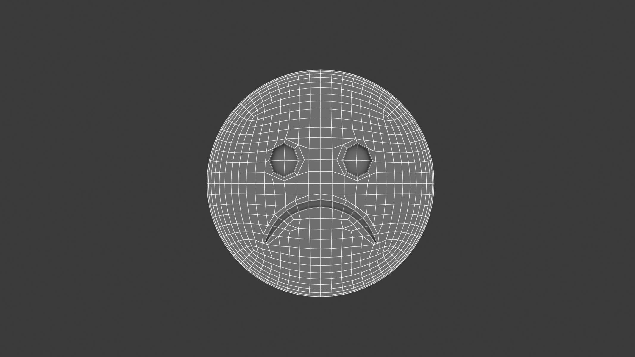 Frowning Face - 3D Model by frezzy