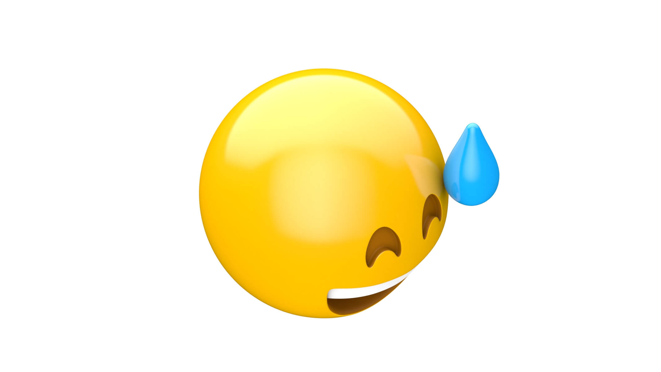 Grinning Face With Sweat - 3D Model by frezzy