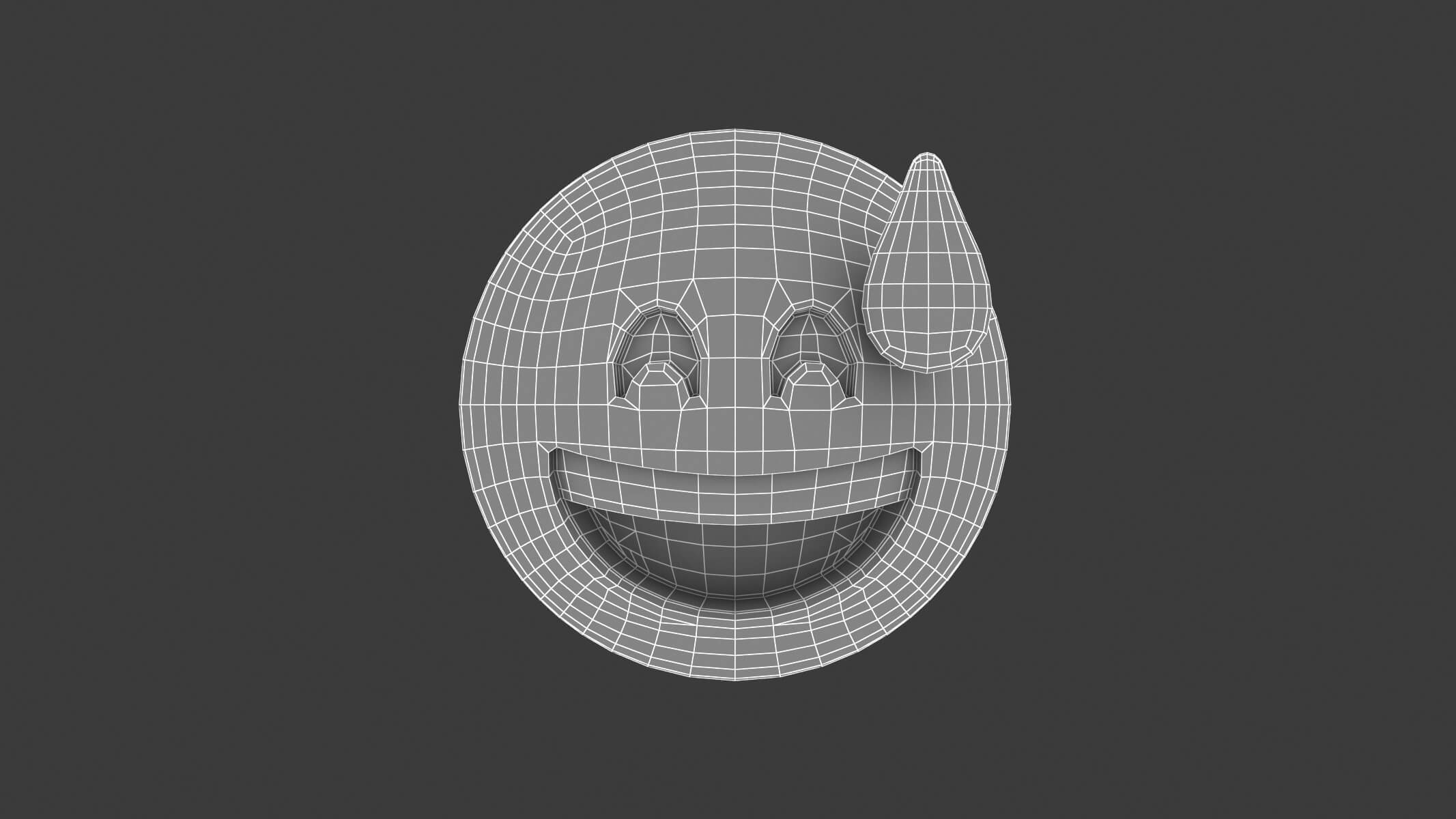 Grinning Face With Sweat - 3D Model by frezzy