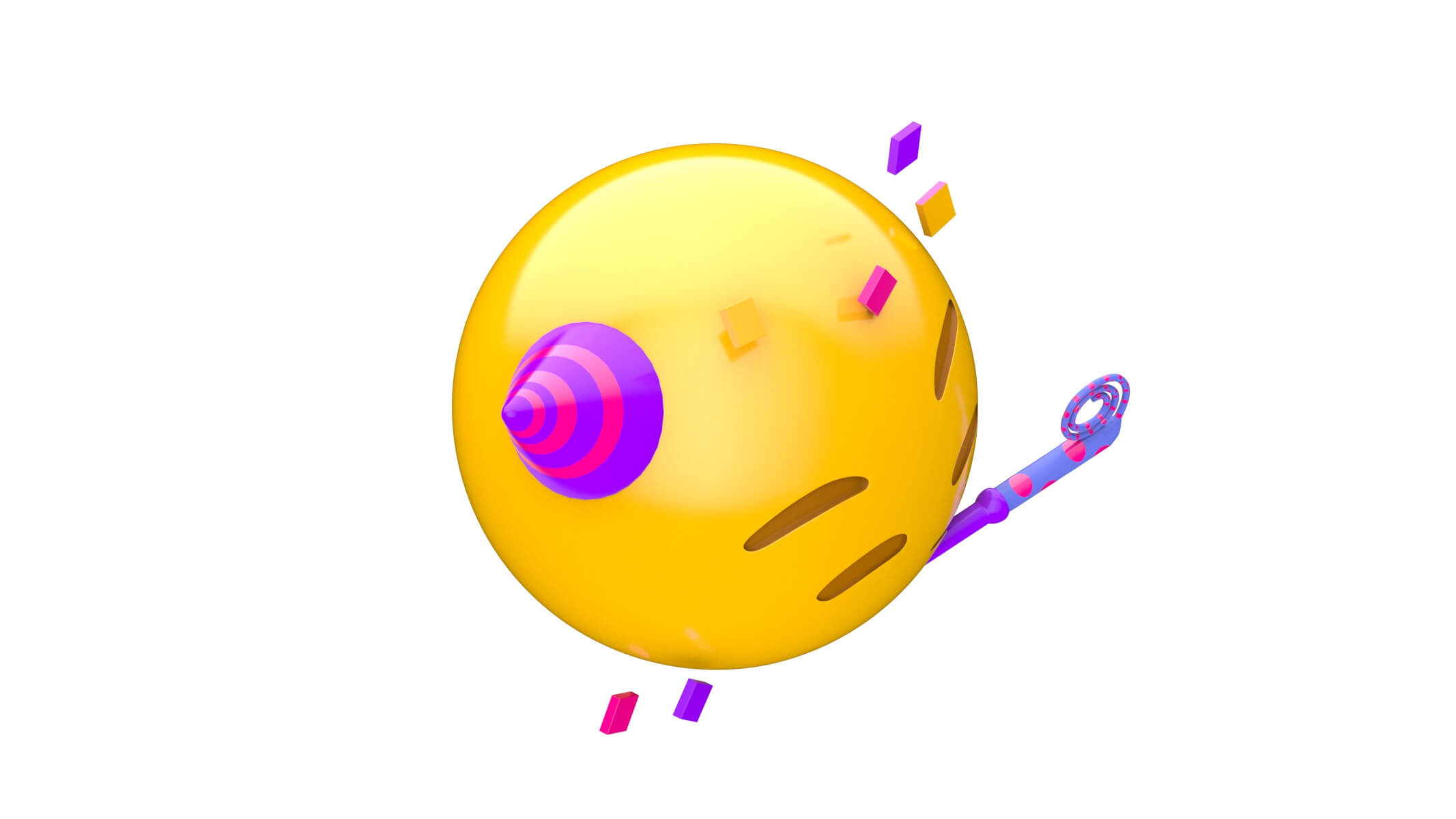 Partying Face - 3D Model by frezzy