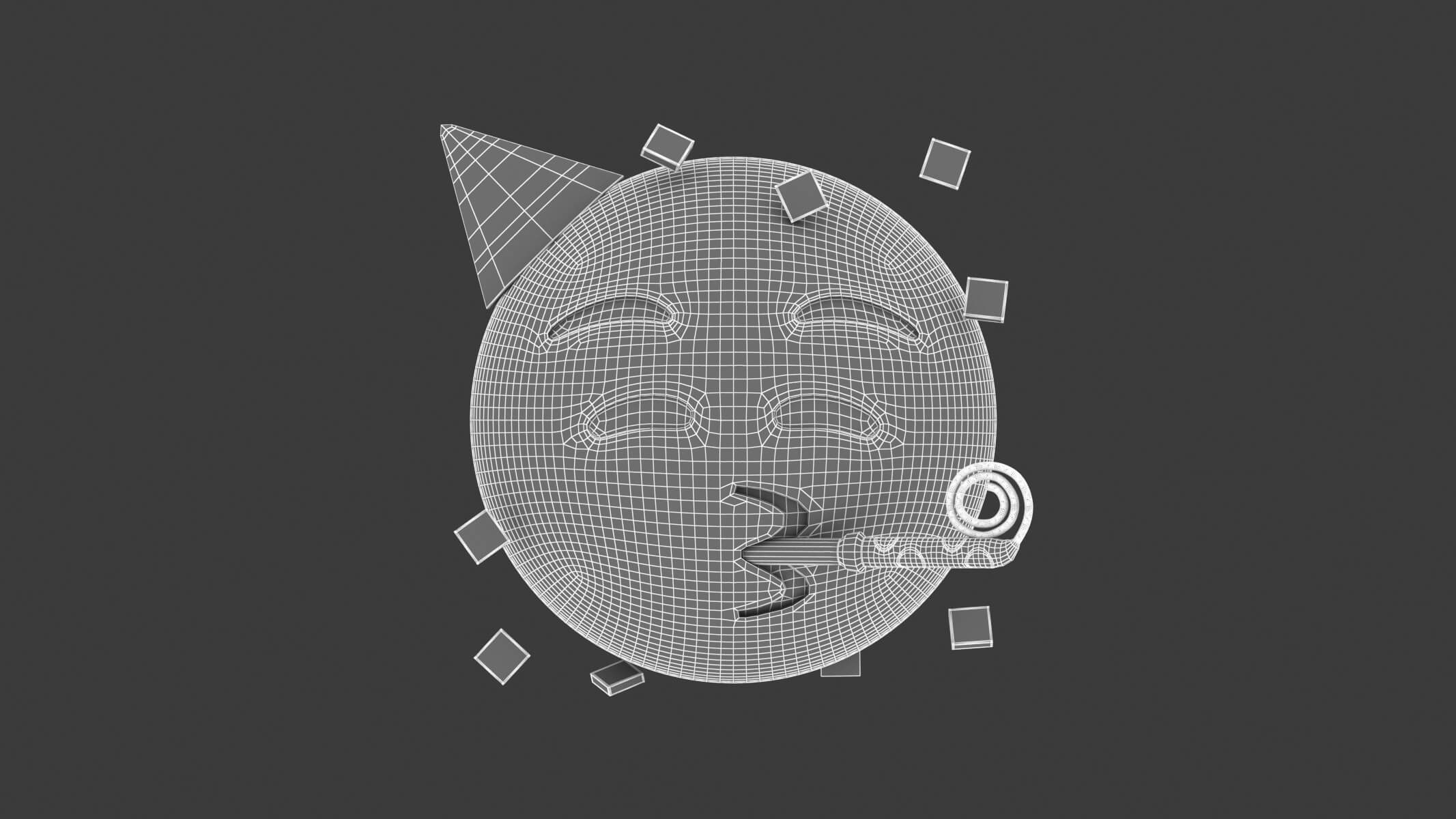 Partying Face - 3D Model by frezzy