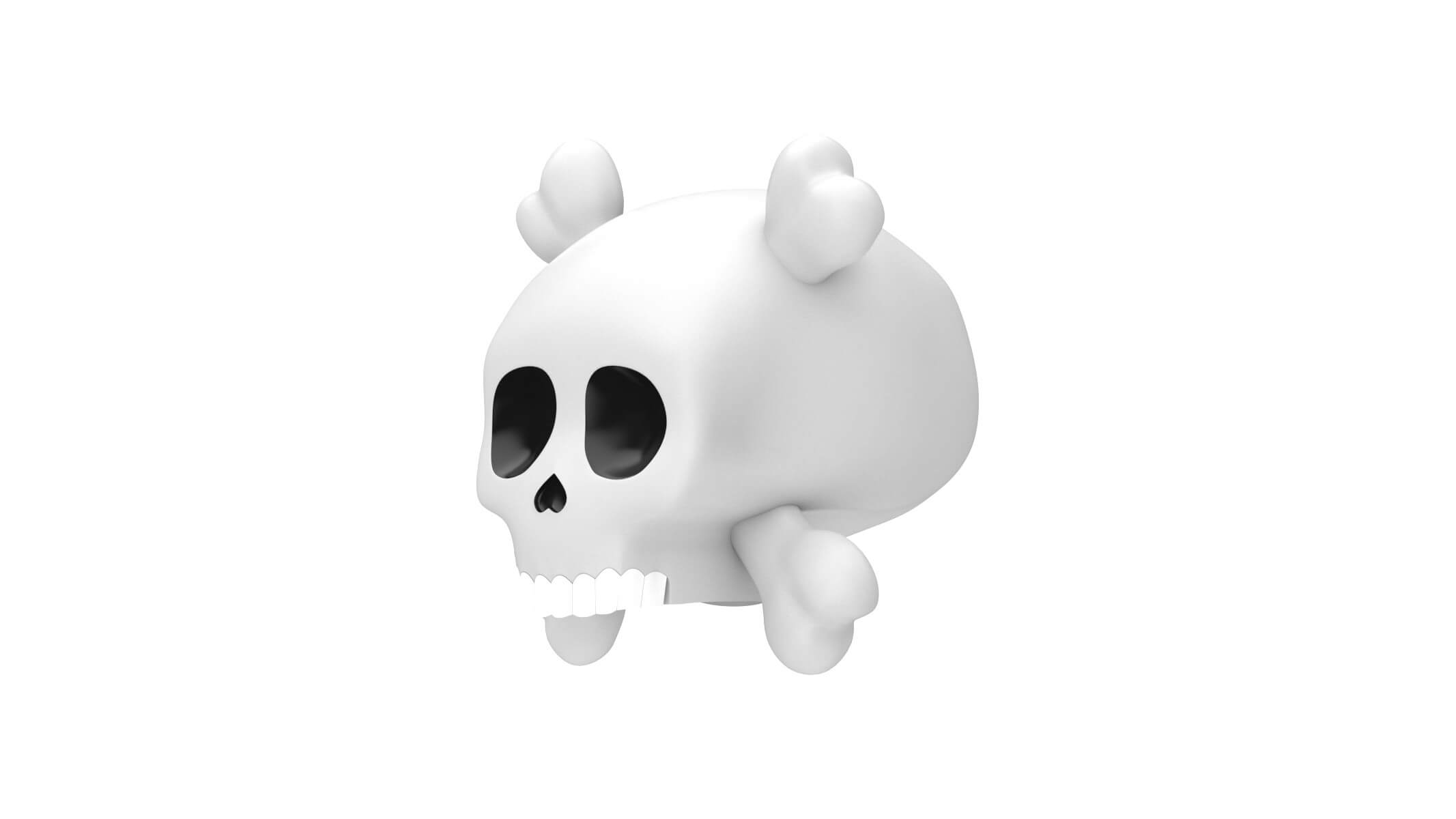 Apple Skull and Crossbones - 3D Model by frezzy
