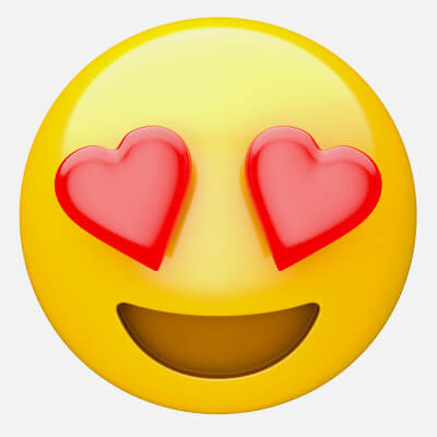 Smiling Face With Heart-eyes 3D Model by frezzy