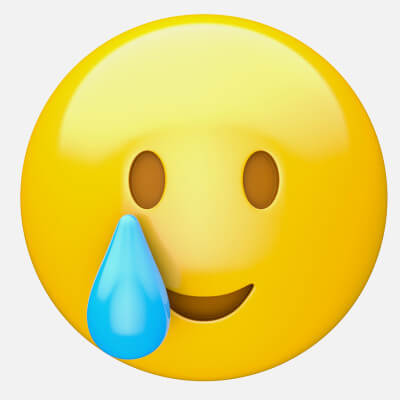 Smiling Face With Tear - 3D Model by frezzy