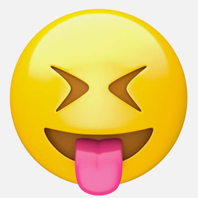 Squinting Face With Tongue - 3D Model by frezzy