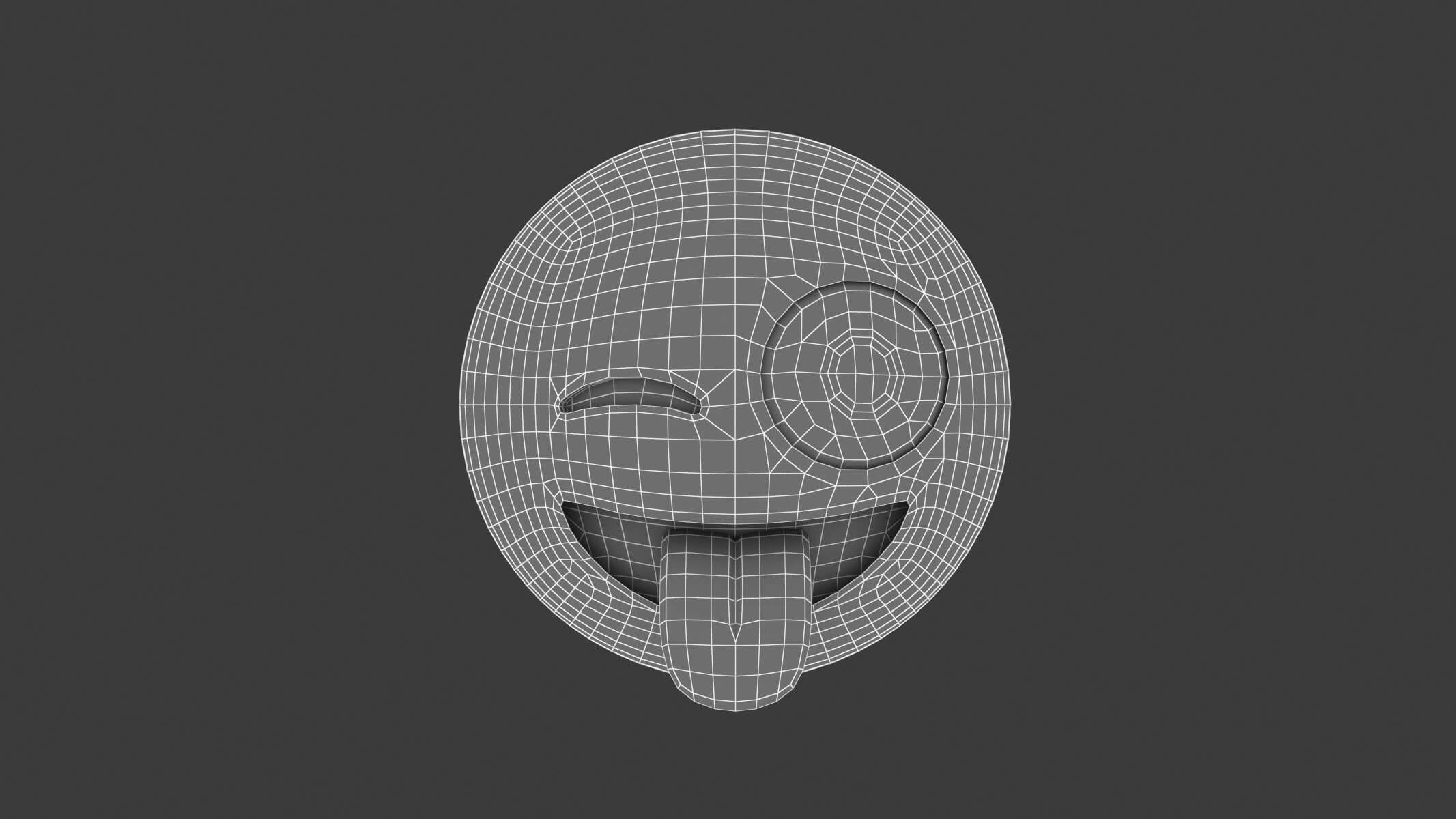 Winking Face With Tongue - 3D Model by frezzy