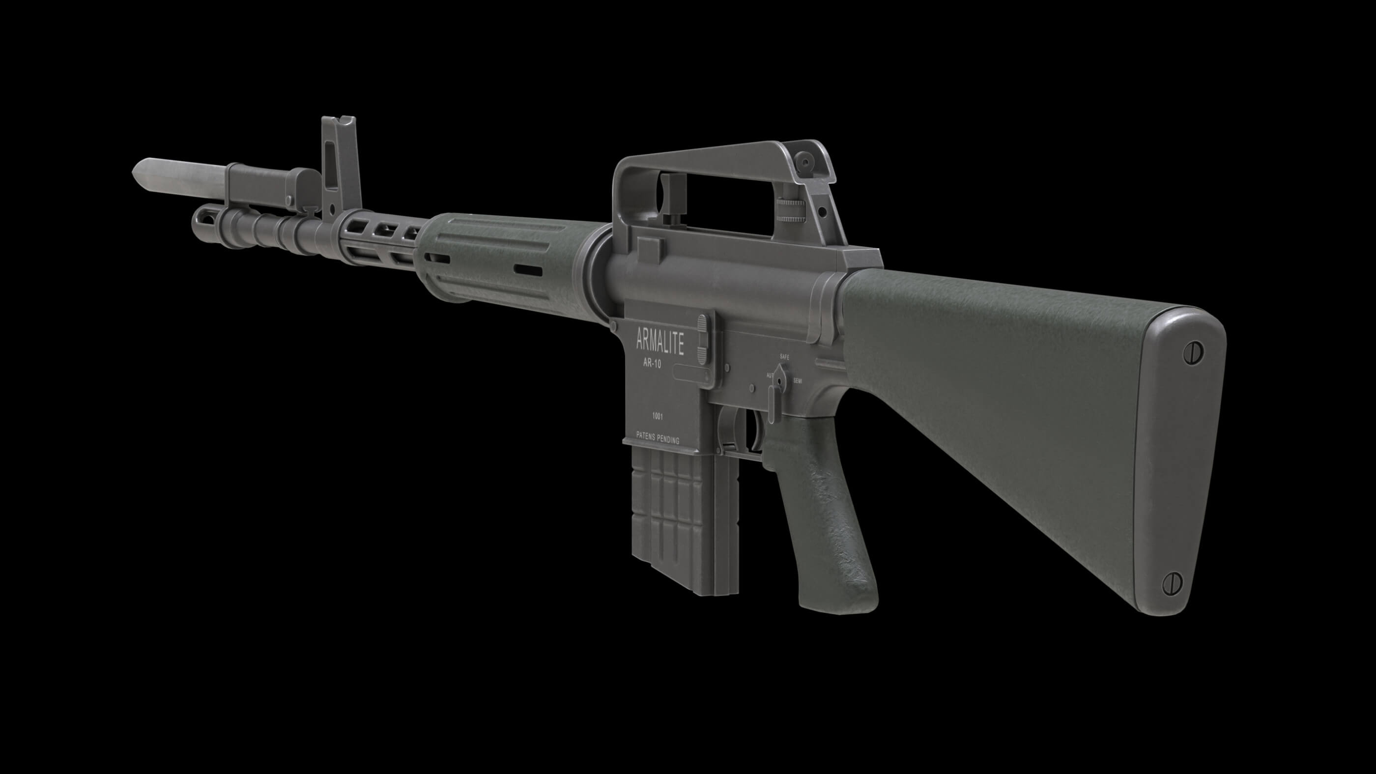 Armalite AR-10 3D Model by frezzy