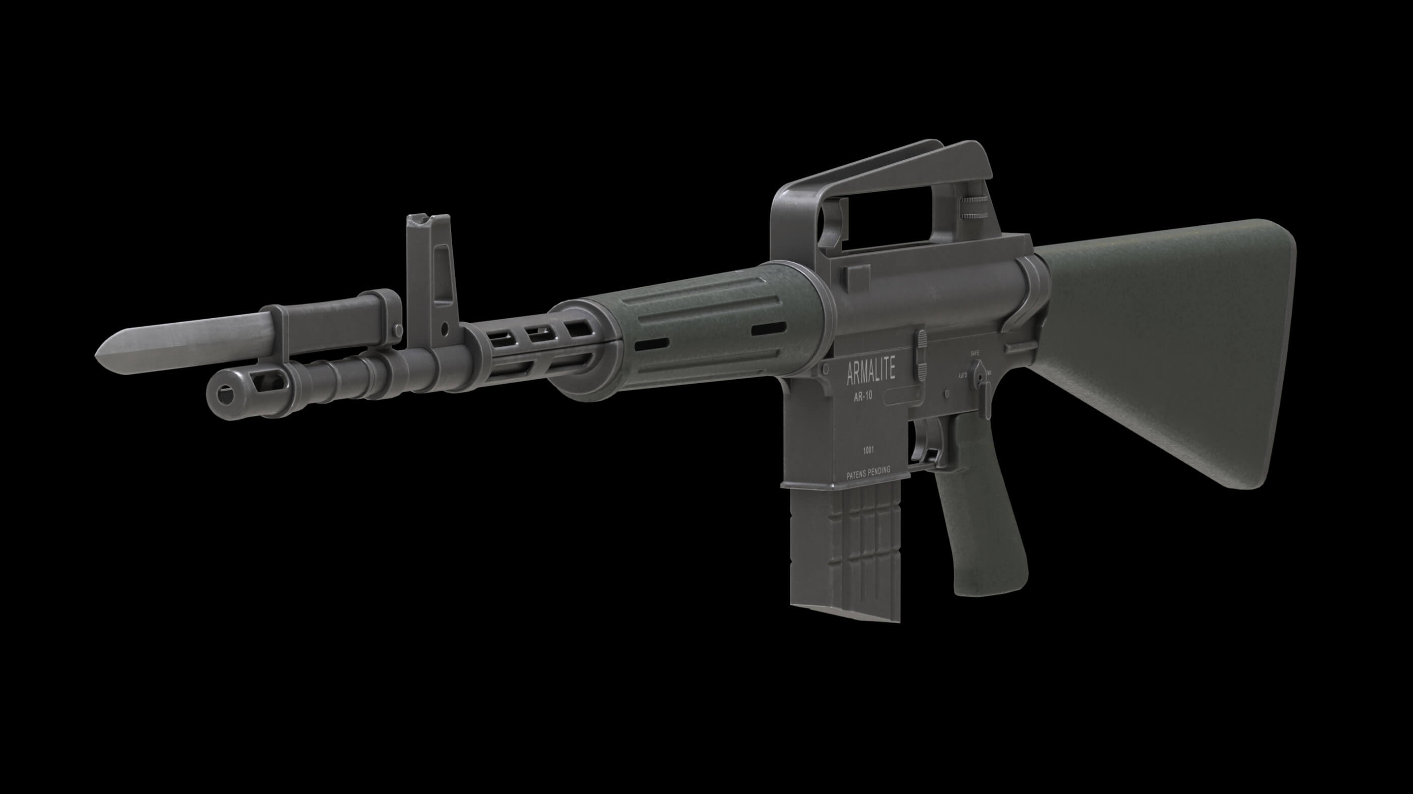 Armalite AR-10 3D Model by frezzy
