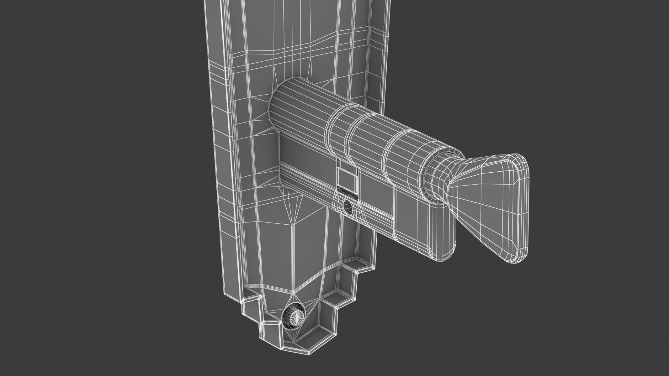Art Deco Style Door Handle Brass - 3D Model by frezzy