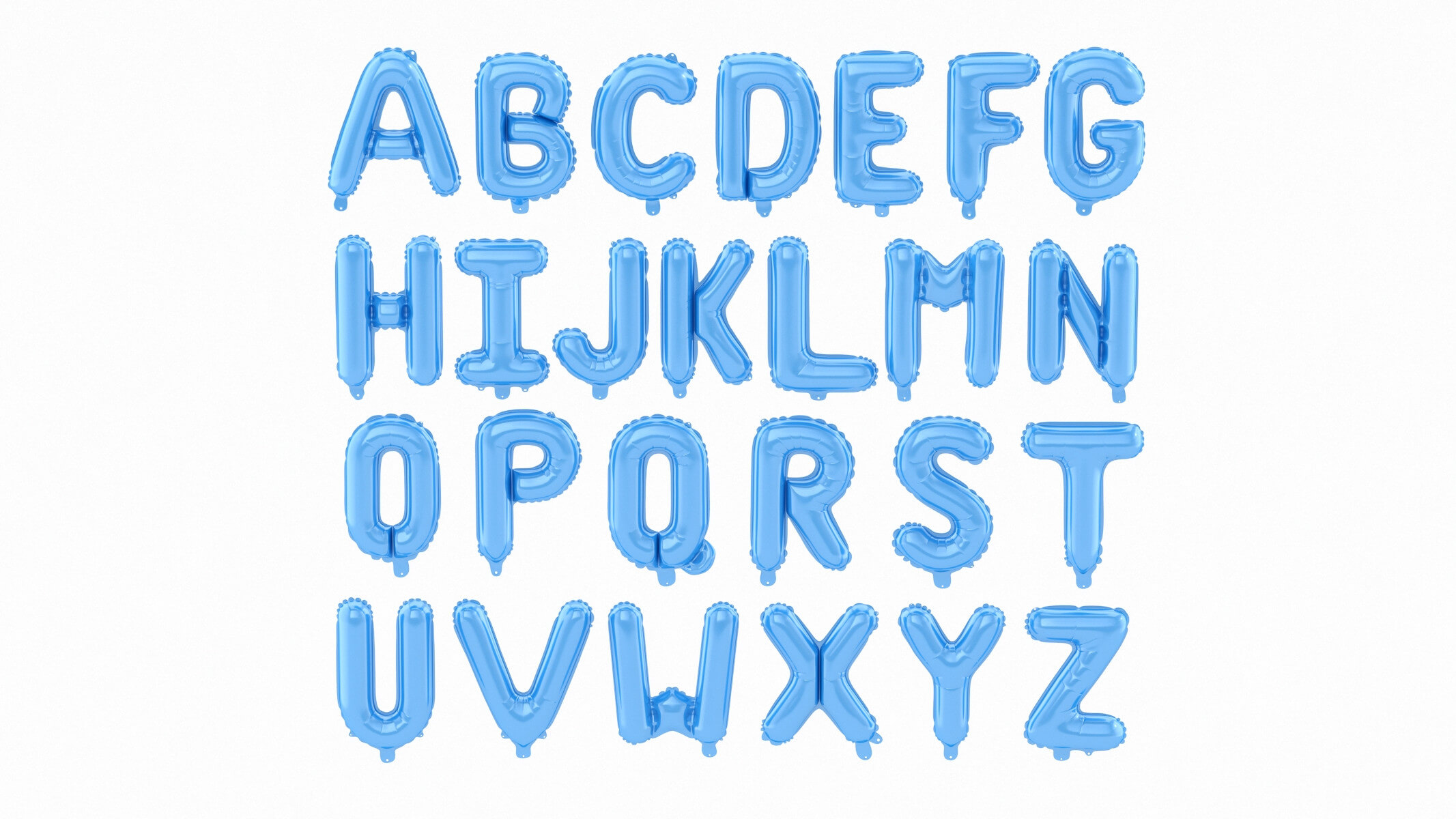 Balloon Alphabet Blue - 3D Model by frezzy