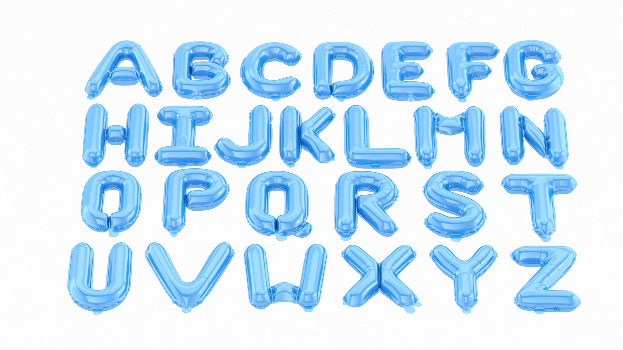 Balloon Alphabet Blue - 3D Model by frezzy