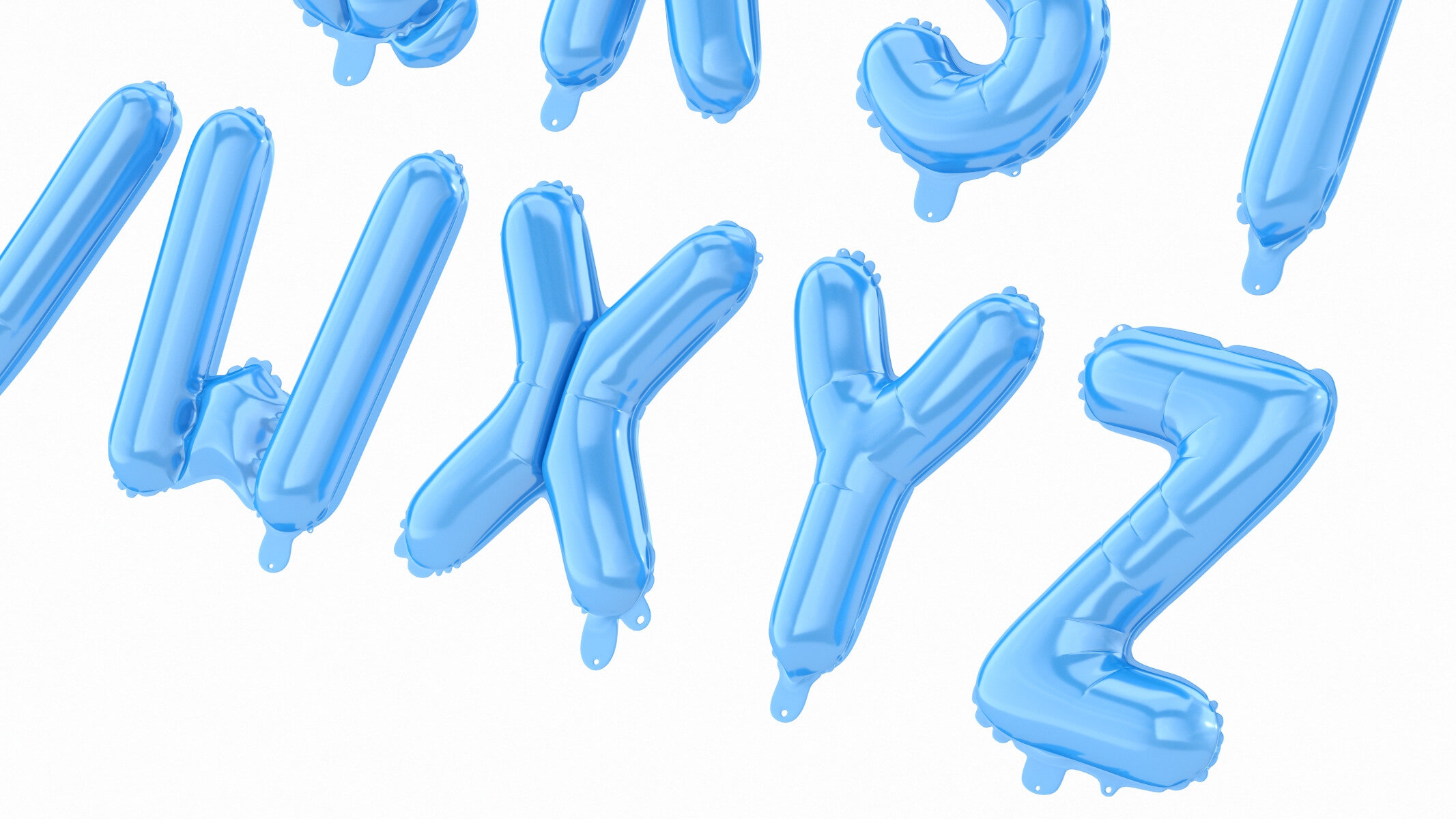 Balloon Alphabet Blue - 3D Model by frezzy
