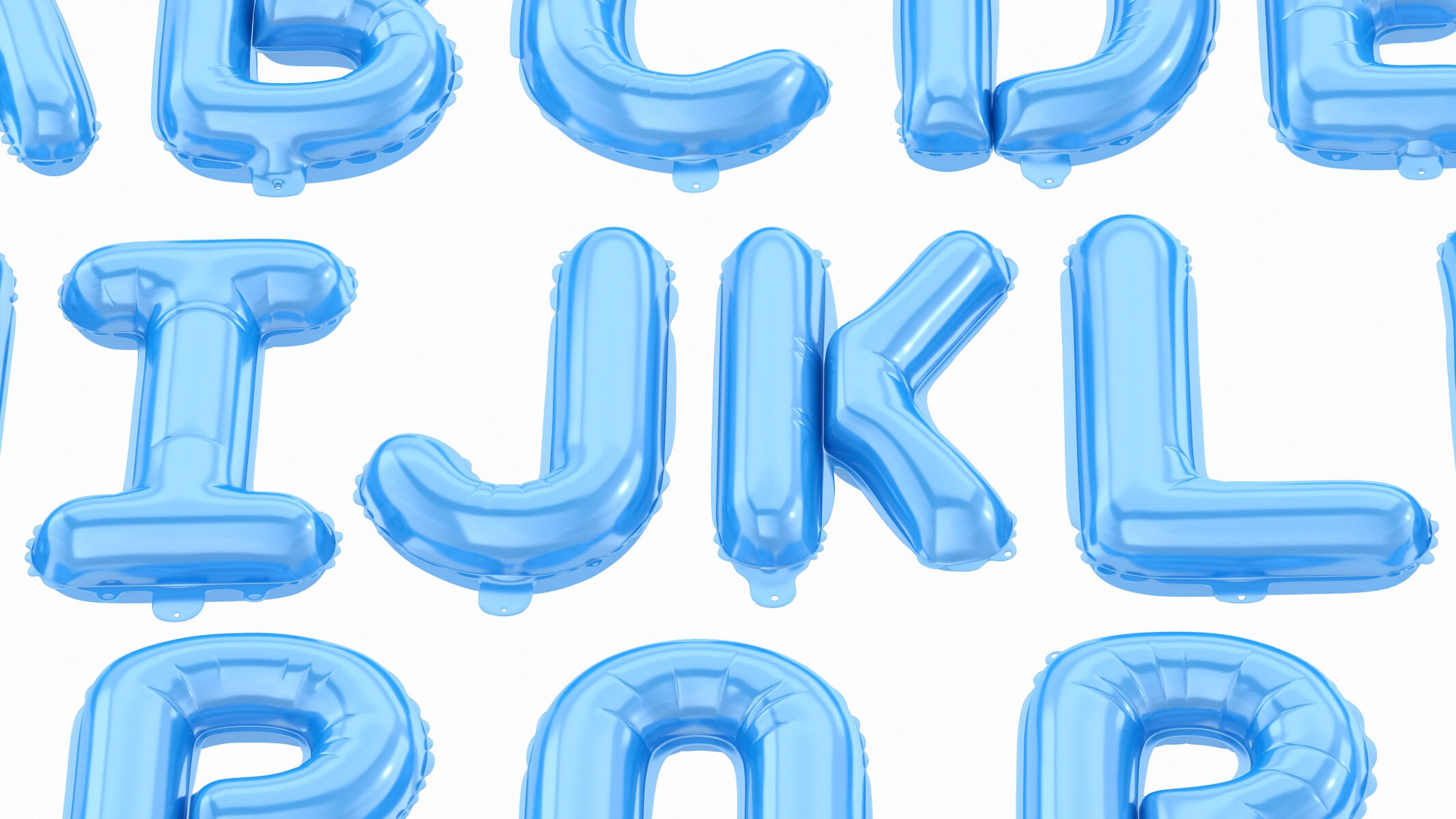 Balloon Alphabet Blue - 3D Model by frezzy