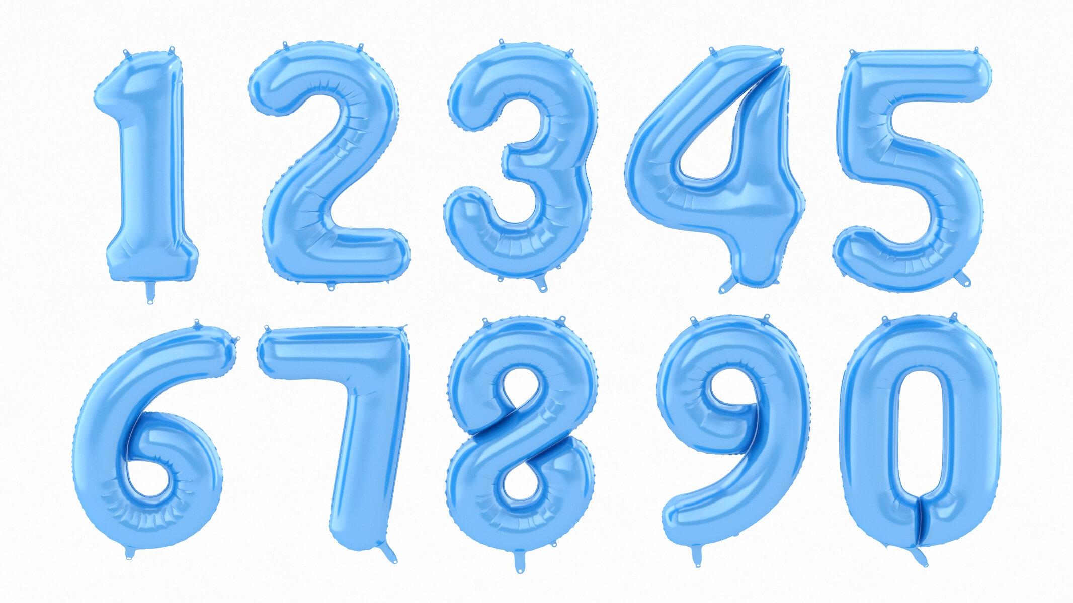 Balloon Numbers Blue - 3D Model by frezzy