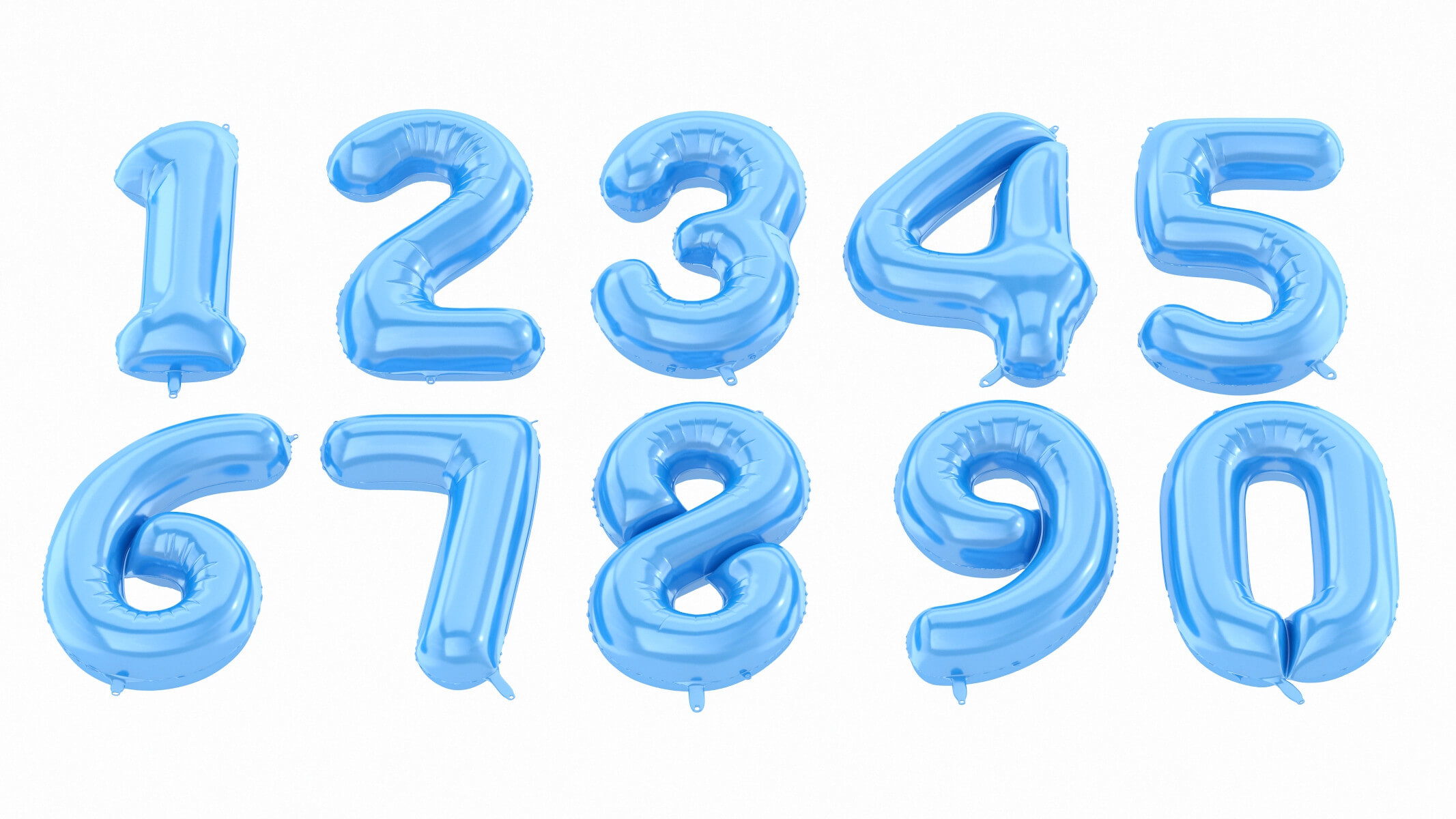 Balloon Numbers Blue - 3D Model by frezzy