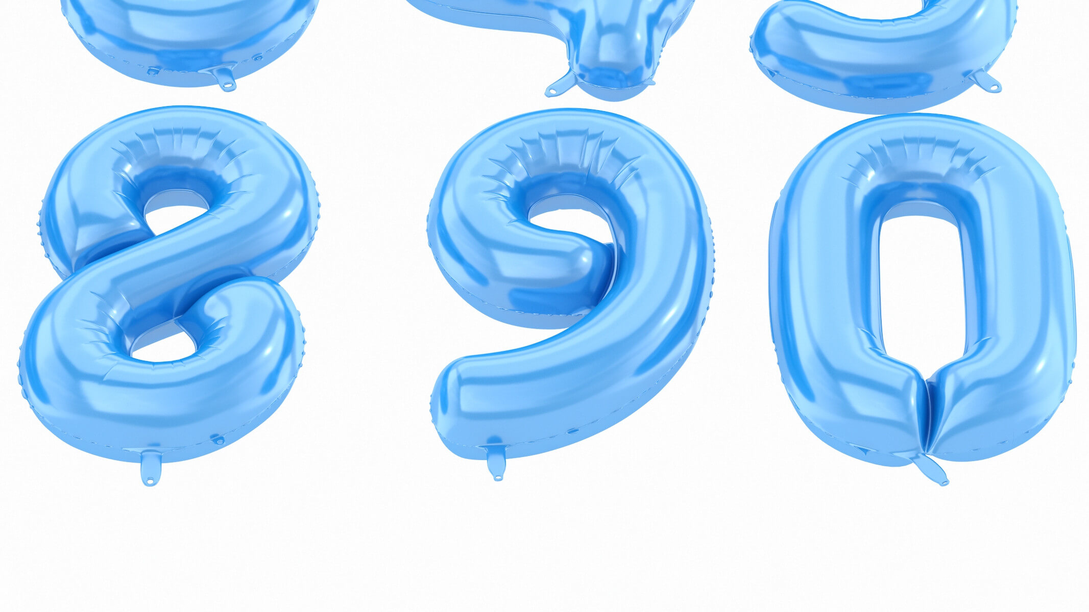 Balloon Numbers Blue - 3D Model by frezzy