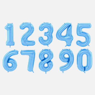 Balloon Numbers Blue - 3D Model by frezzy