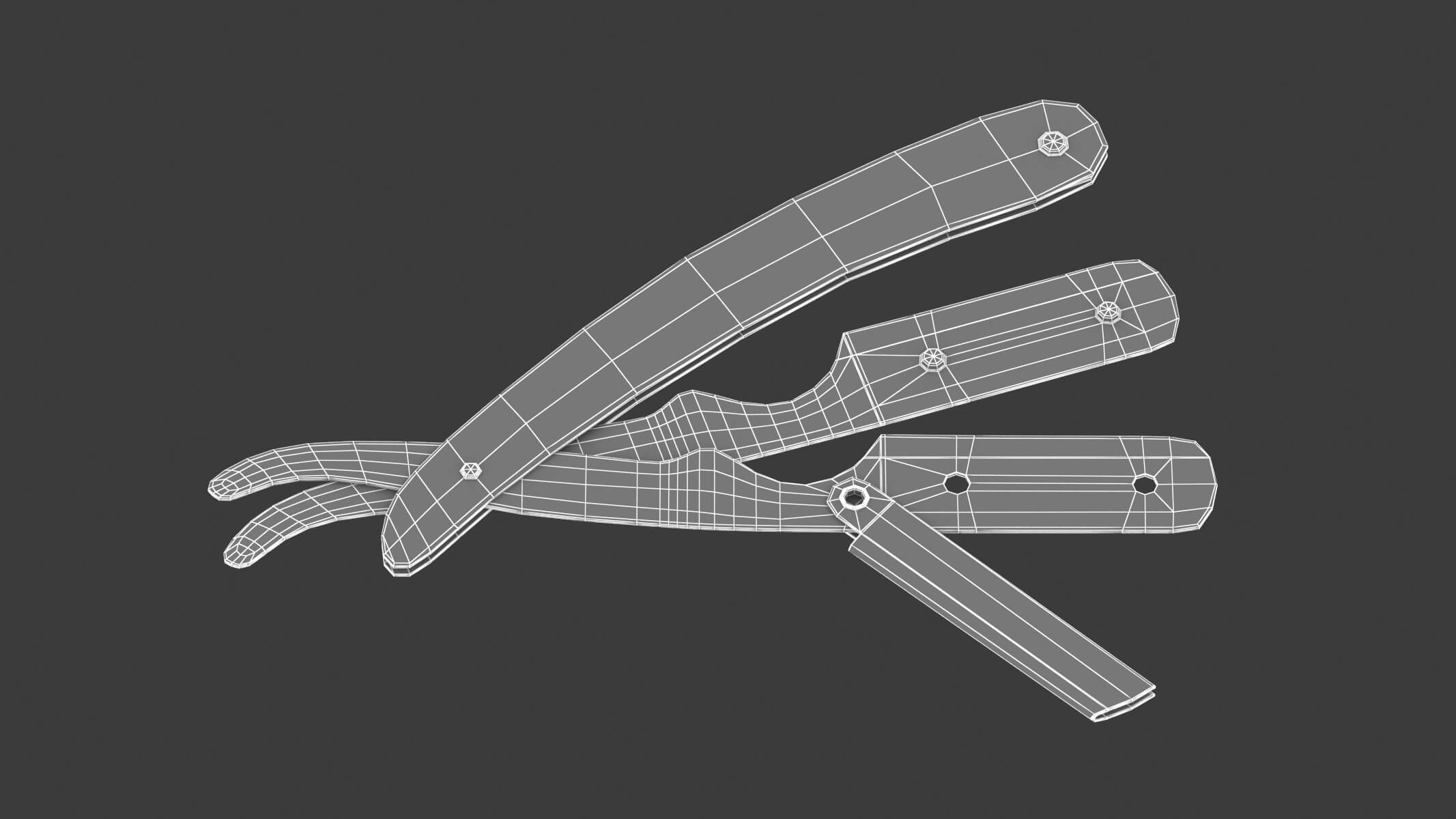 Barber Straight Edge Razor - 3D Model by frezzy