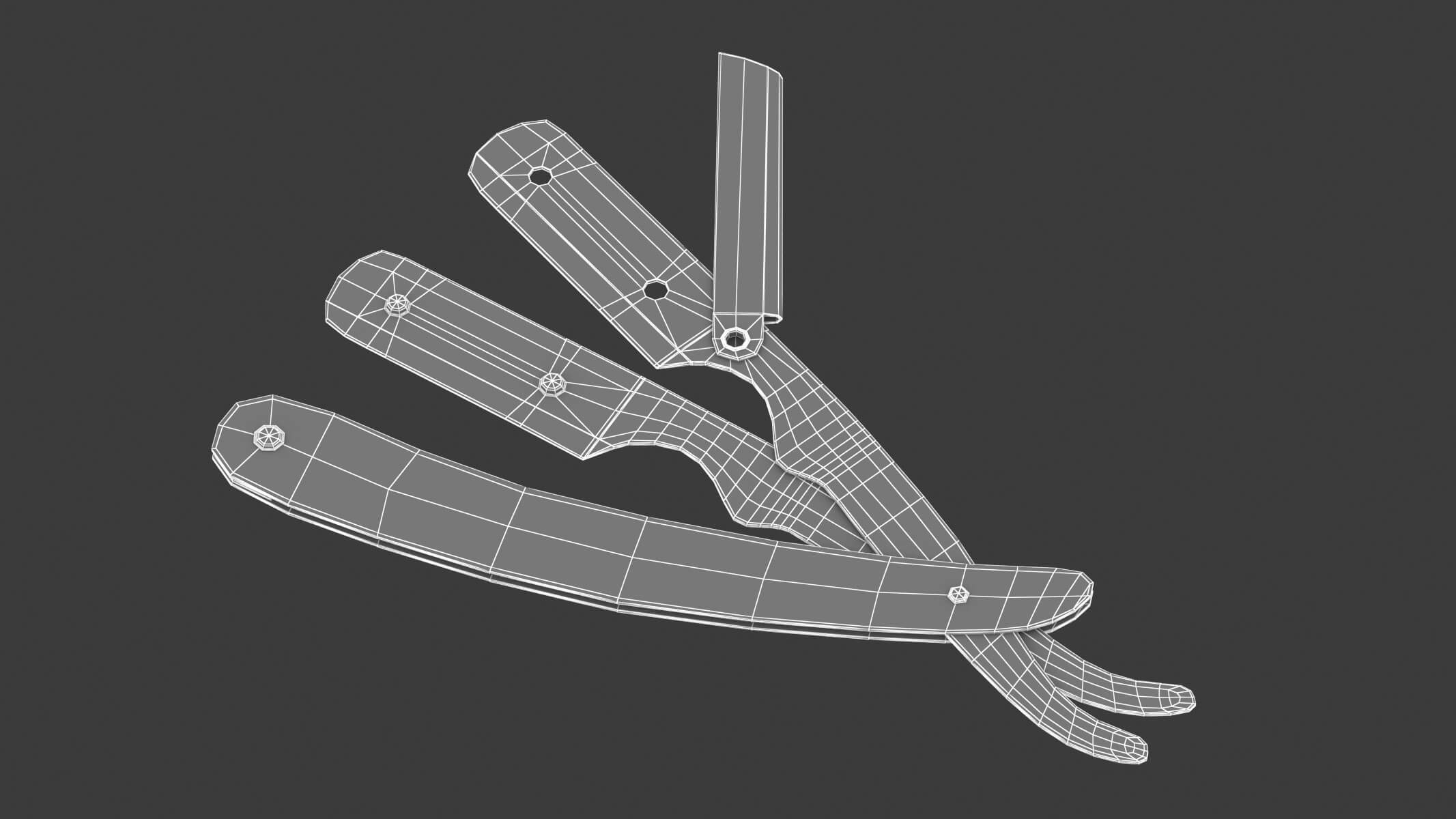 Barber Straight Edge Razor - 3D Model by frezzy