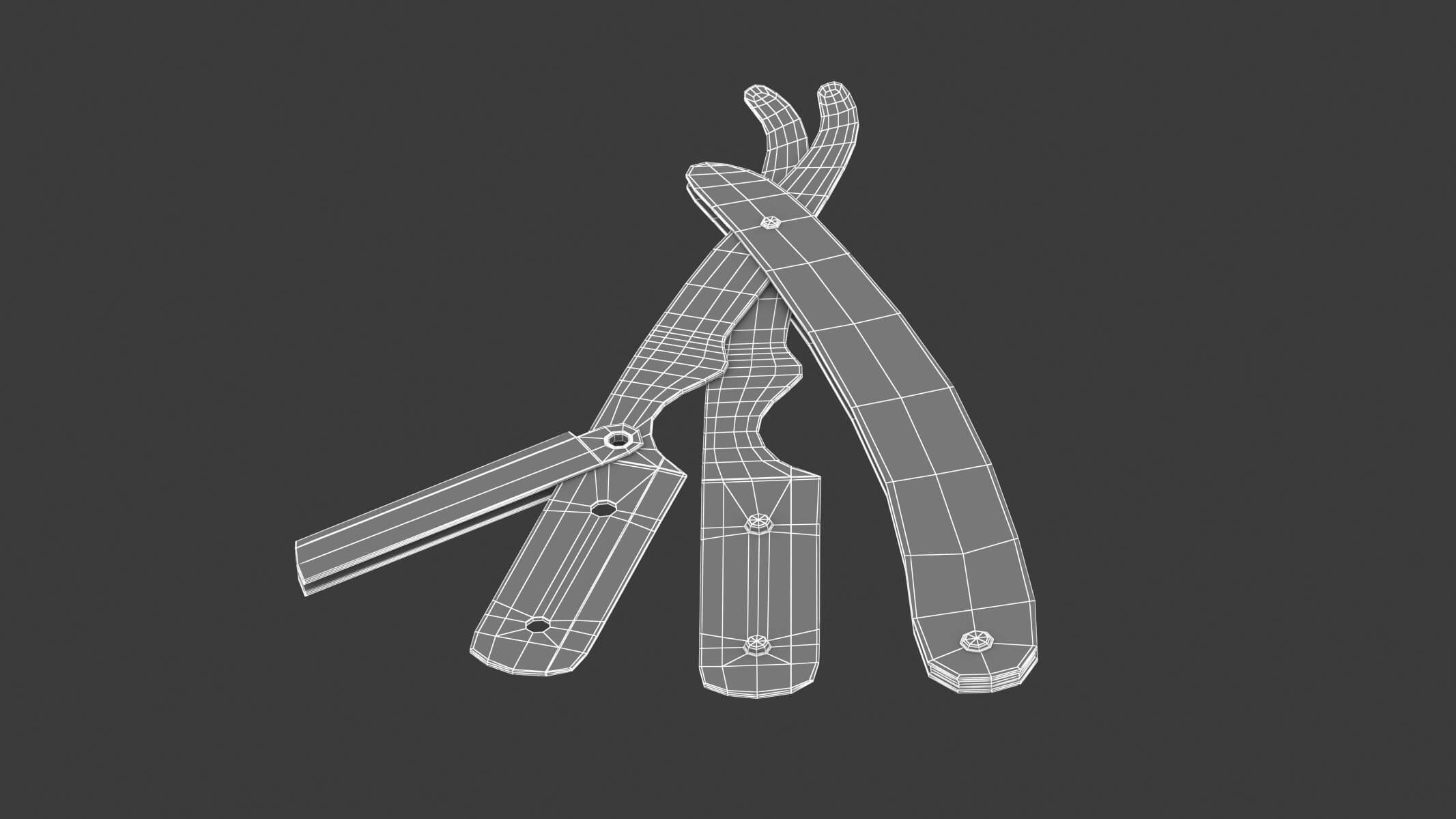 Barber Straight Edge Razor - 3D Model by frezzy