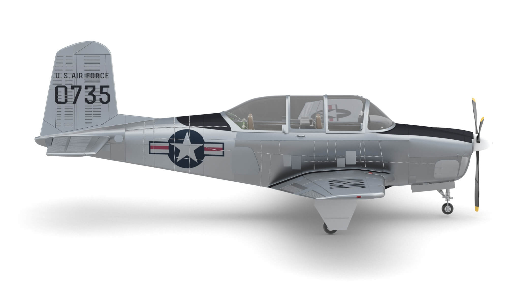 Beechcraft T34 Mentor - 3D Model by frezzy