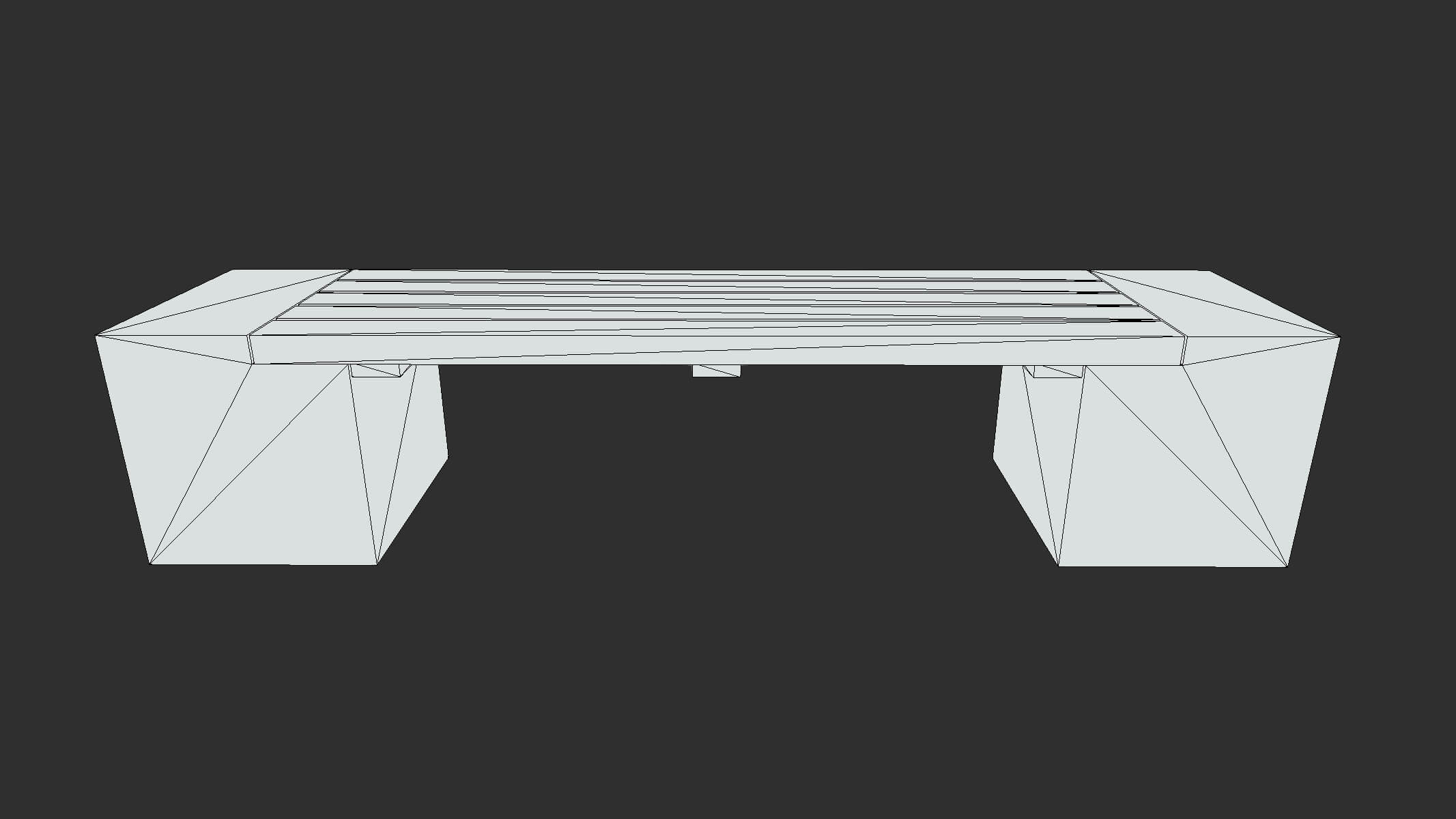 Bench 02 Low Poly - 3D Model by frezzy