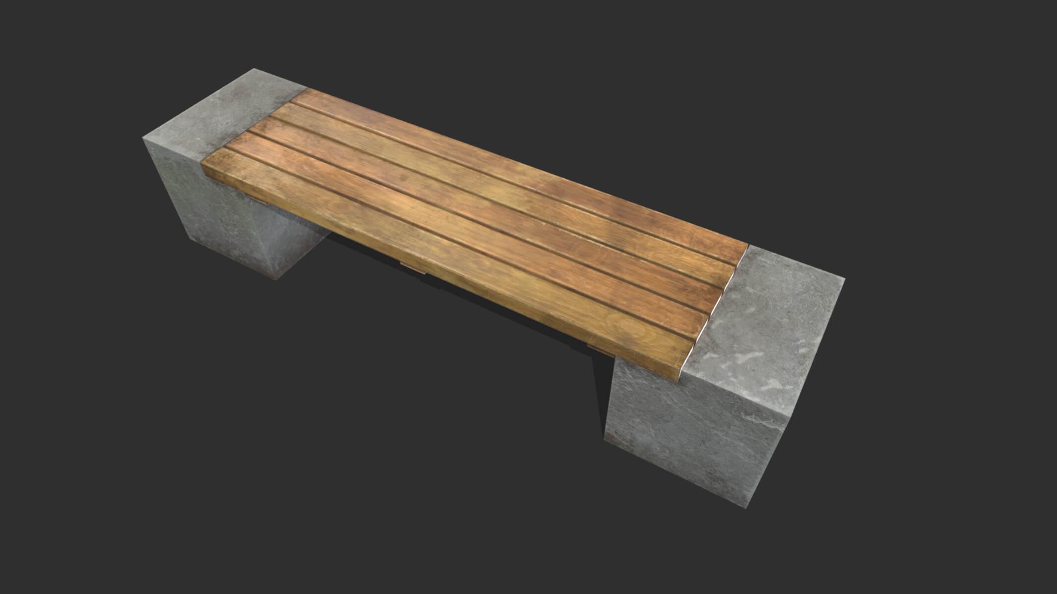 Bench 02 Low Poly - 3D Model by frezzy