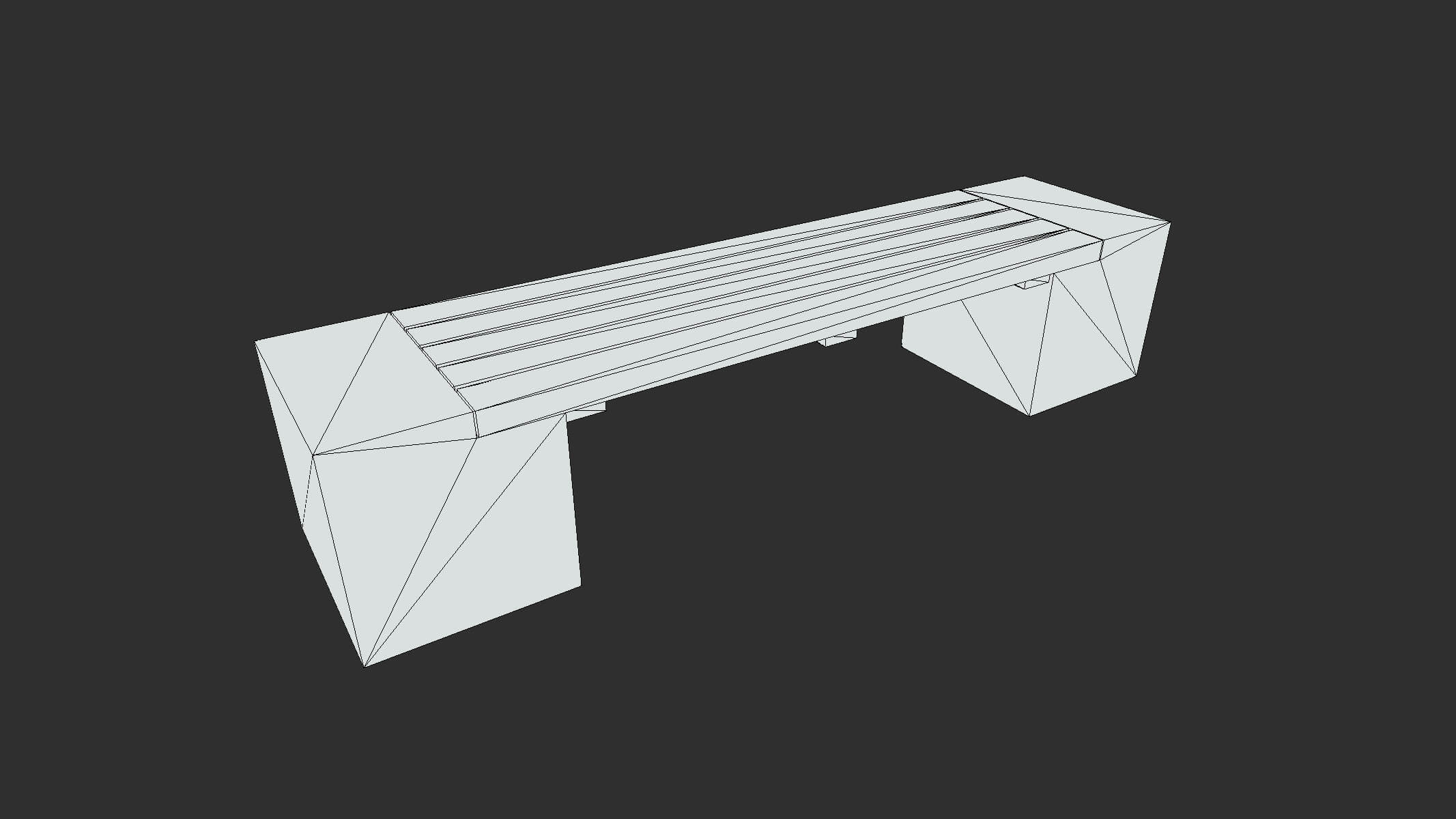 Bench 02 Low Poly - 3D Model by frezzy