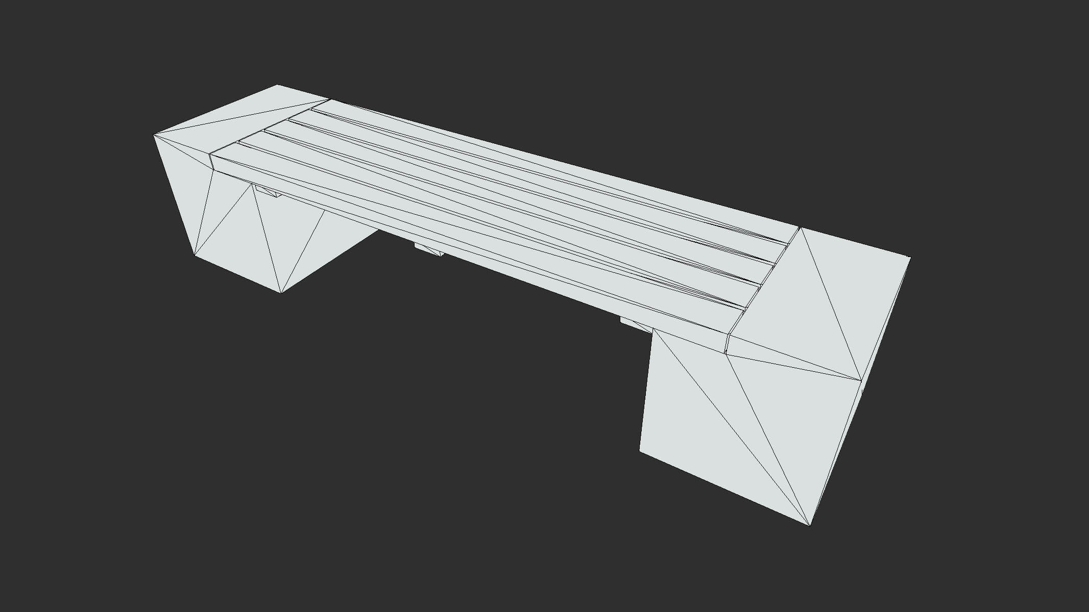 Bench 02 Low Poly - 3D Model by frezzy