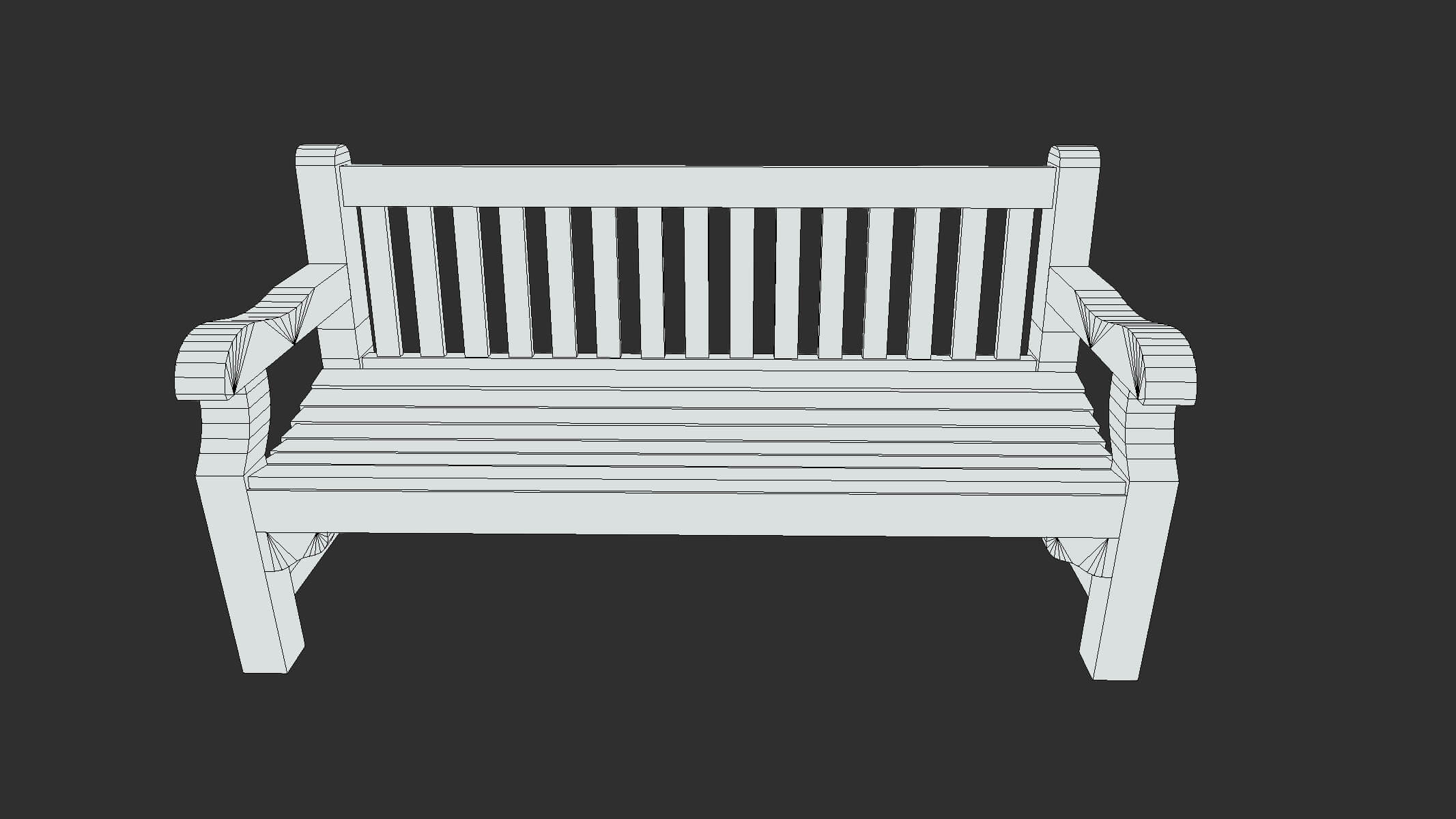 Bench 03 Low Poly - 3D Model by frezzy