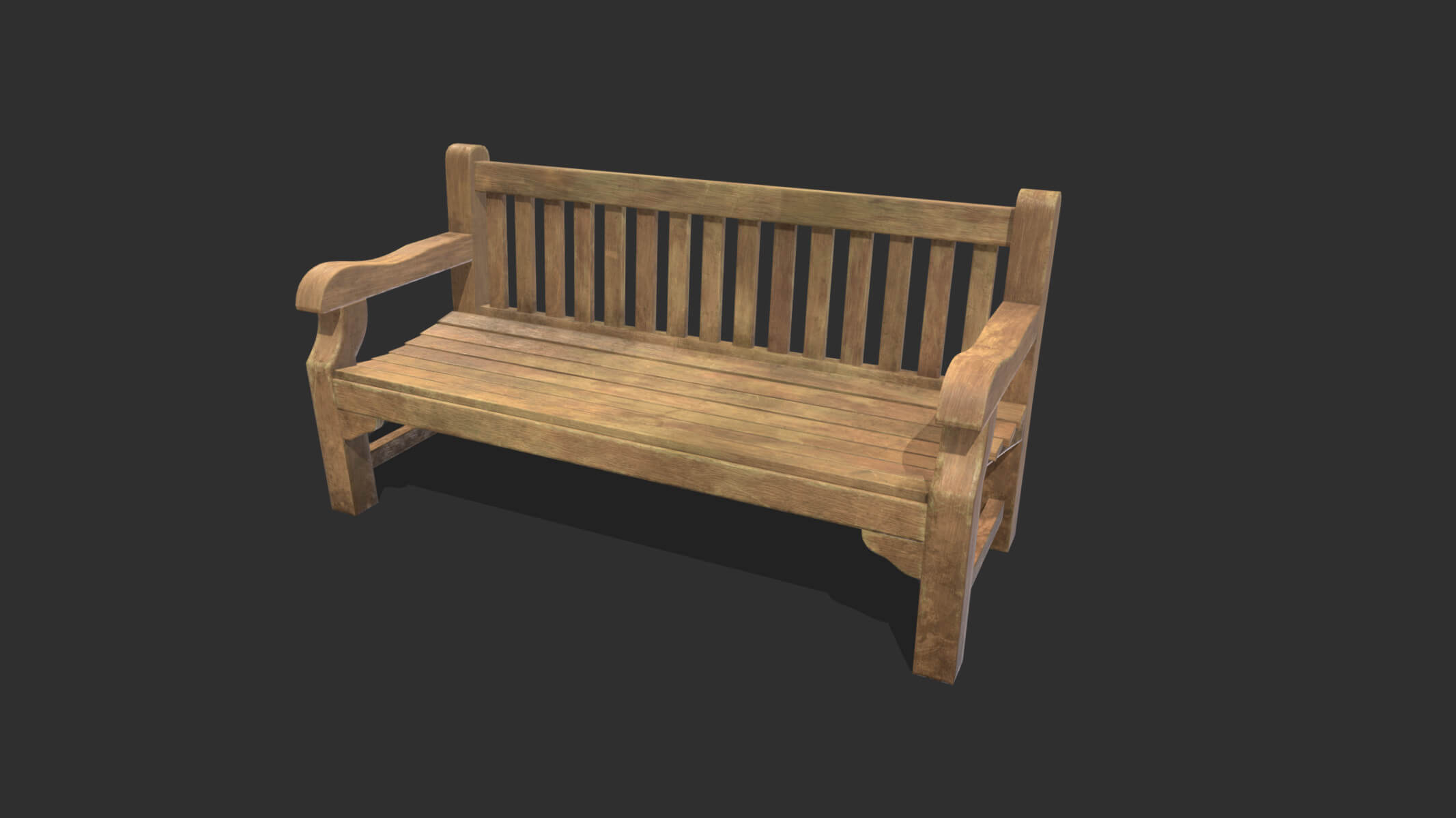 Bench 03 Low Poly - 3D Model by frezzy
