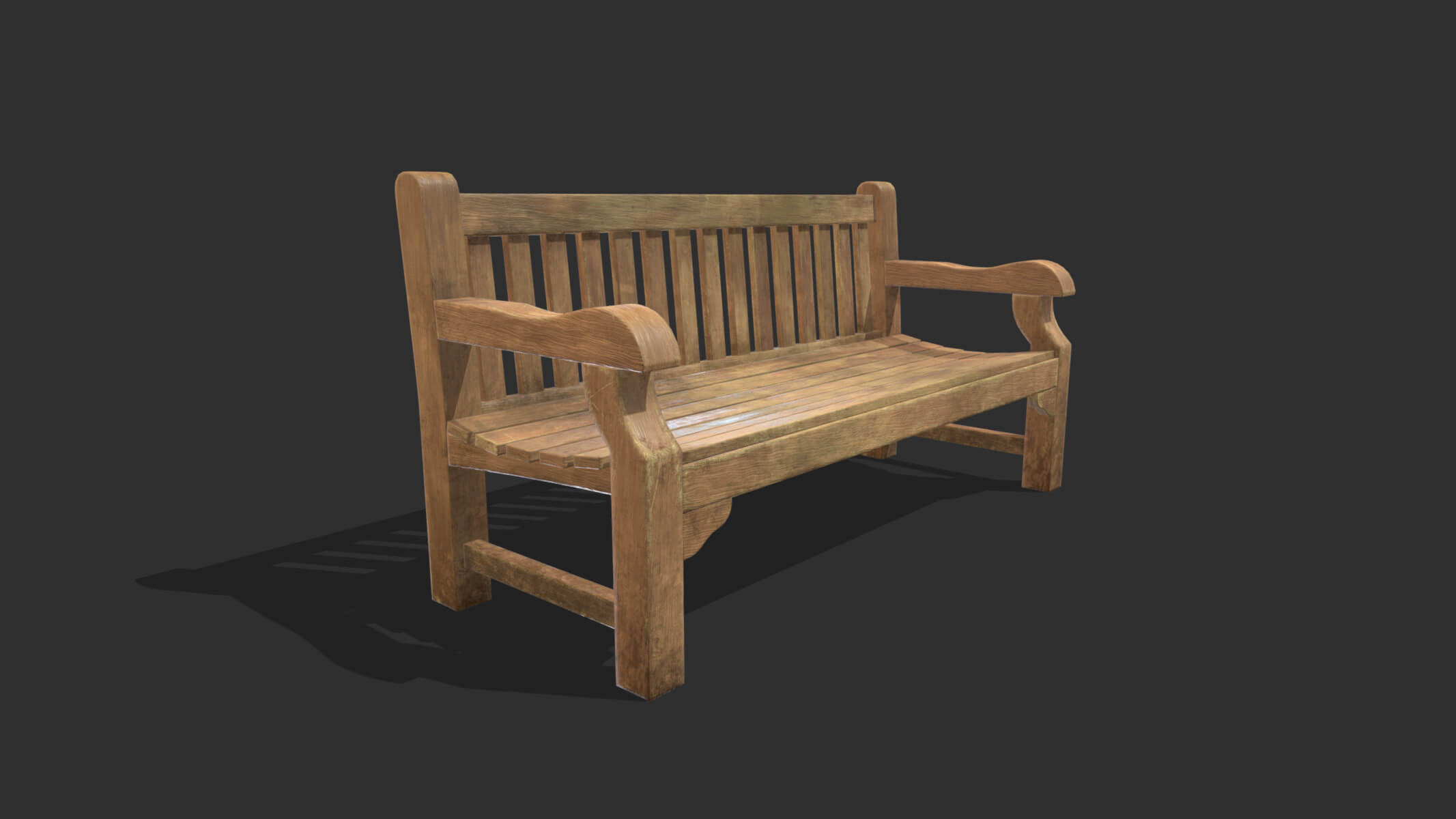 Bench 03 Low Poly - 3D Model by frezzy