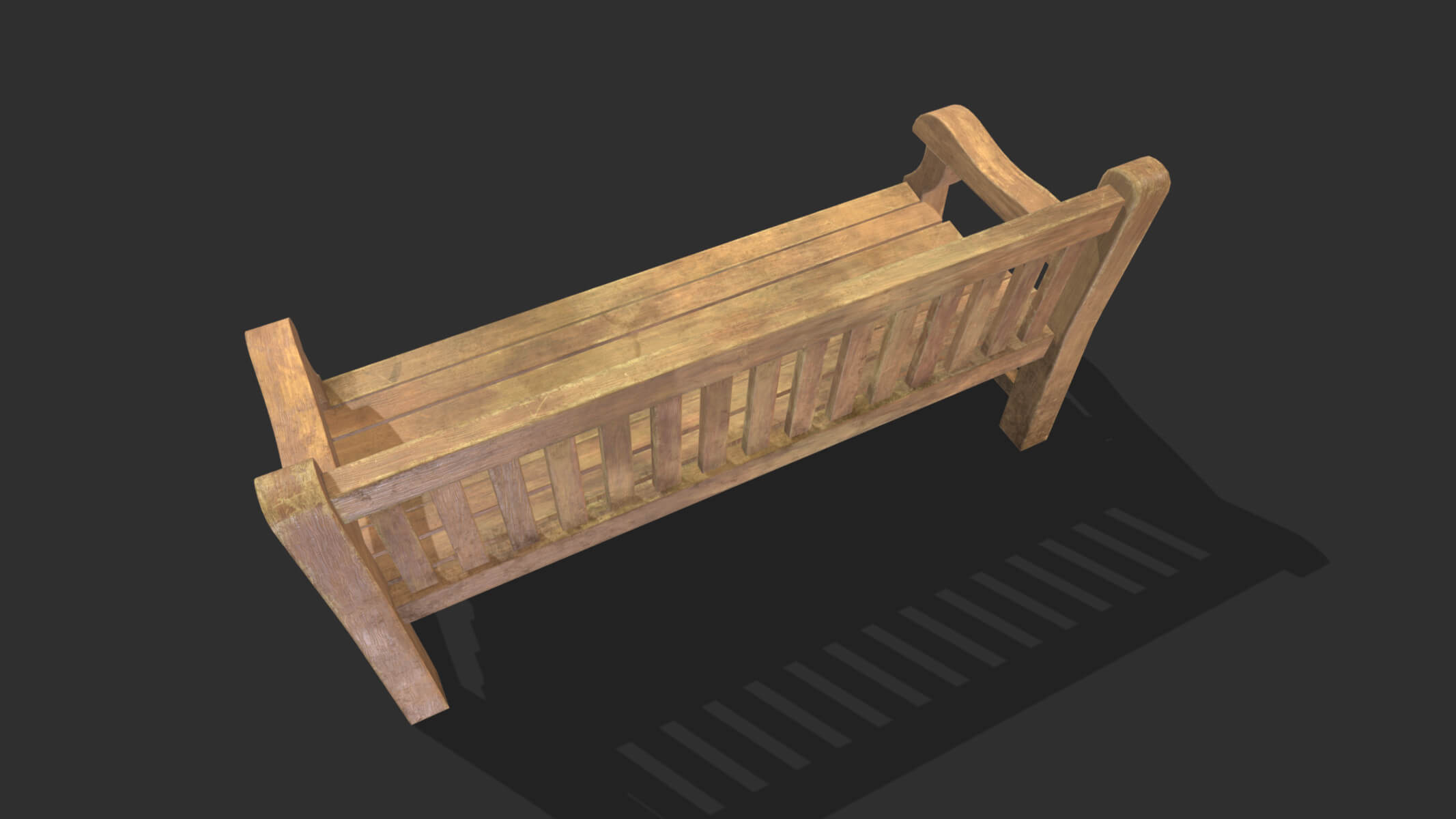 Bench 03 Low Poly - 3D Model by frezzy