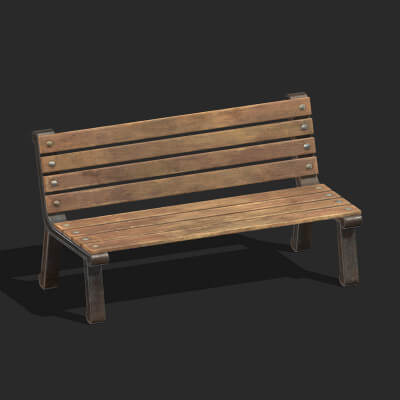 Bench 04 Low Poly - 3D Model by frezzy