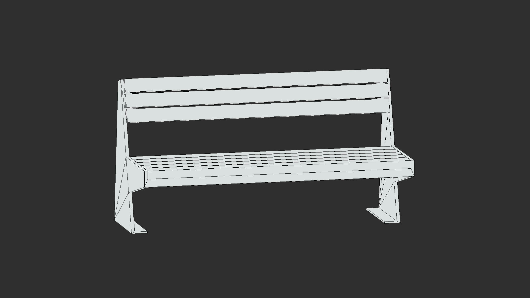 Bench 06 Low Poly - 3D Model by frezzy