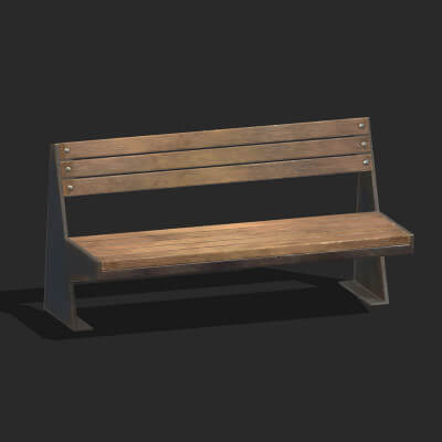 Bench 06 Low Poly - 3D Model by frezzy