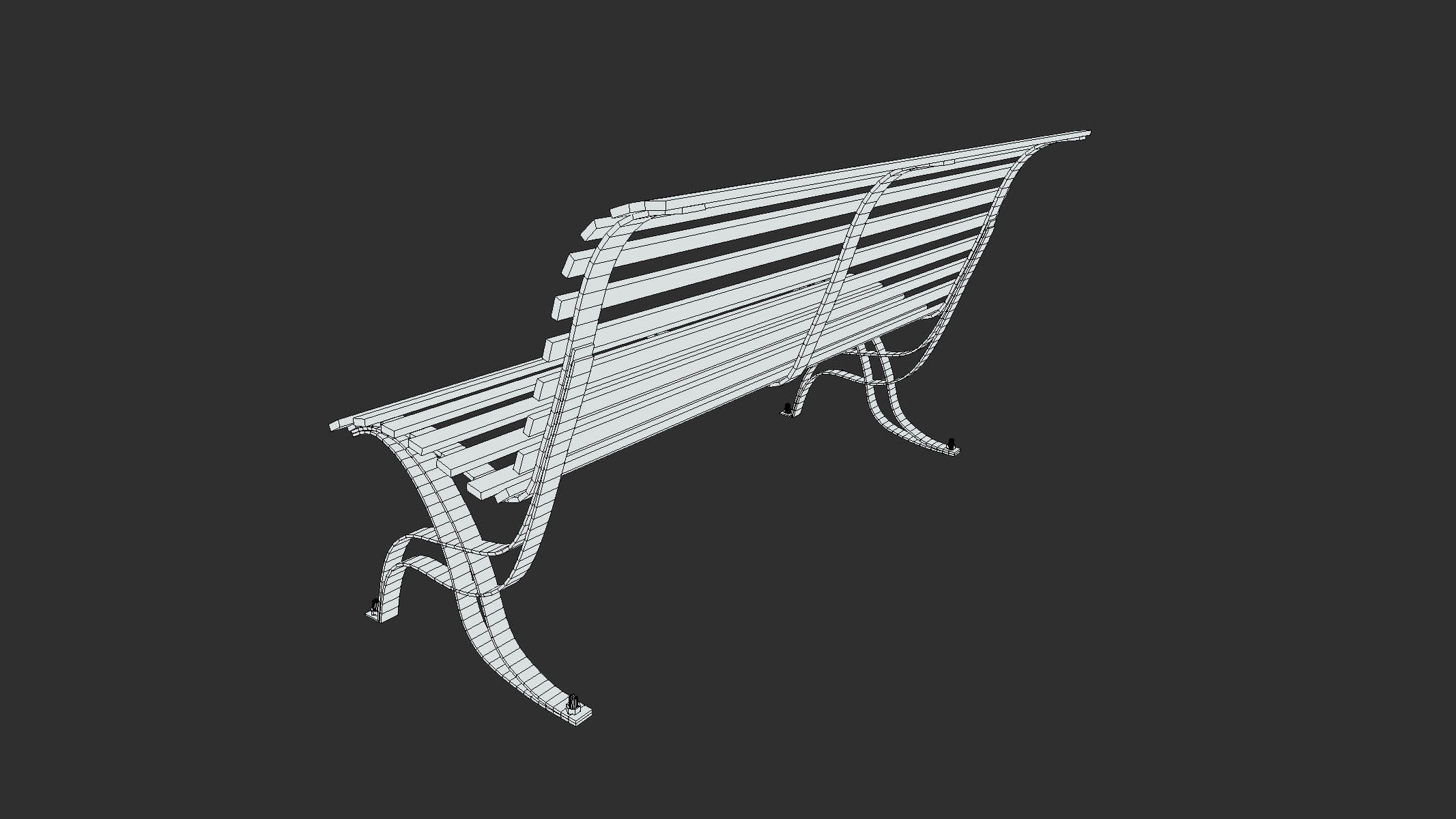 Bench 07 Low Poly - 3D Model by frezzy
