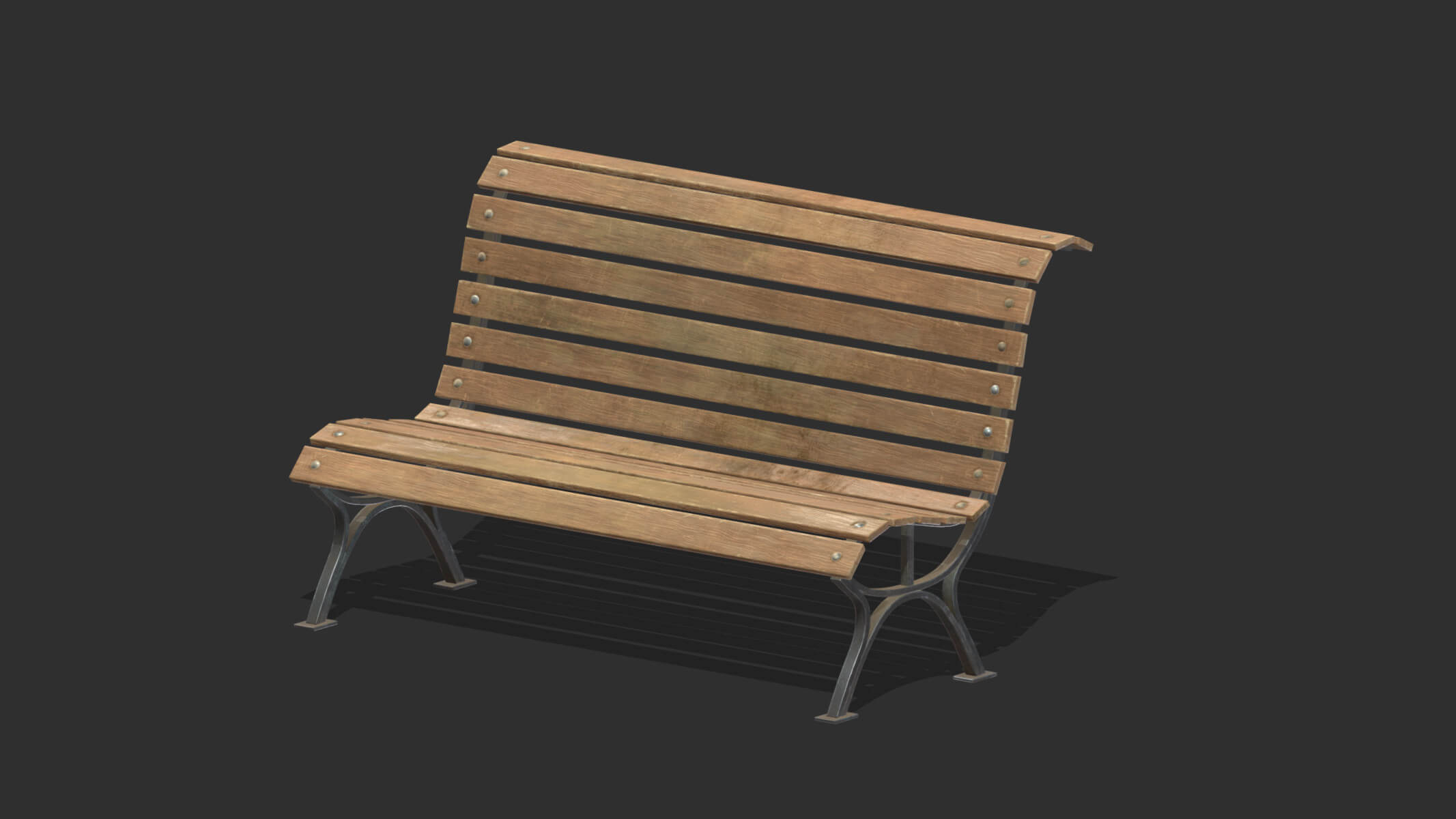 Bench 08 Low Poly - 3D Model by frezzy