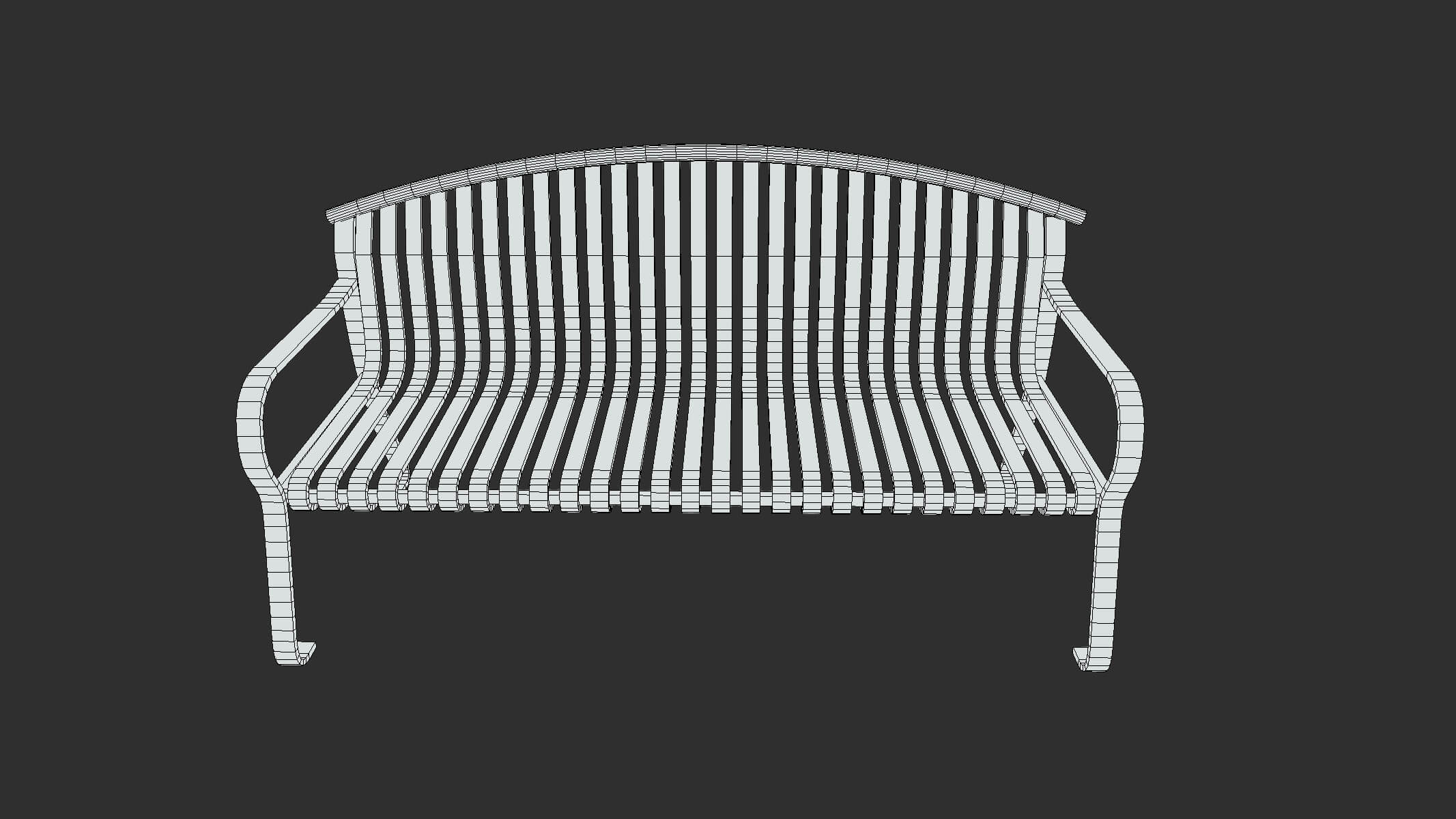 Bench 09 Low Poly - 3D Model by frezzy