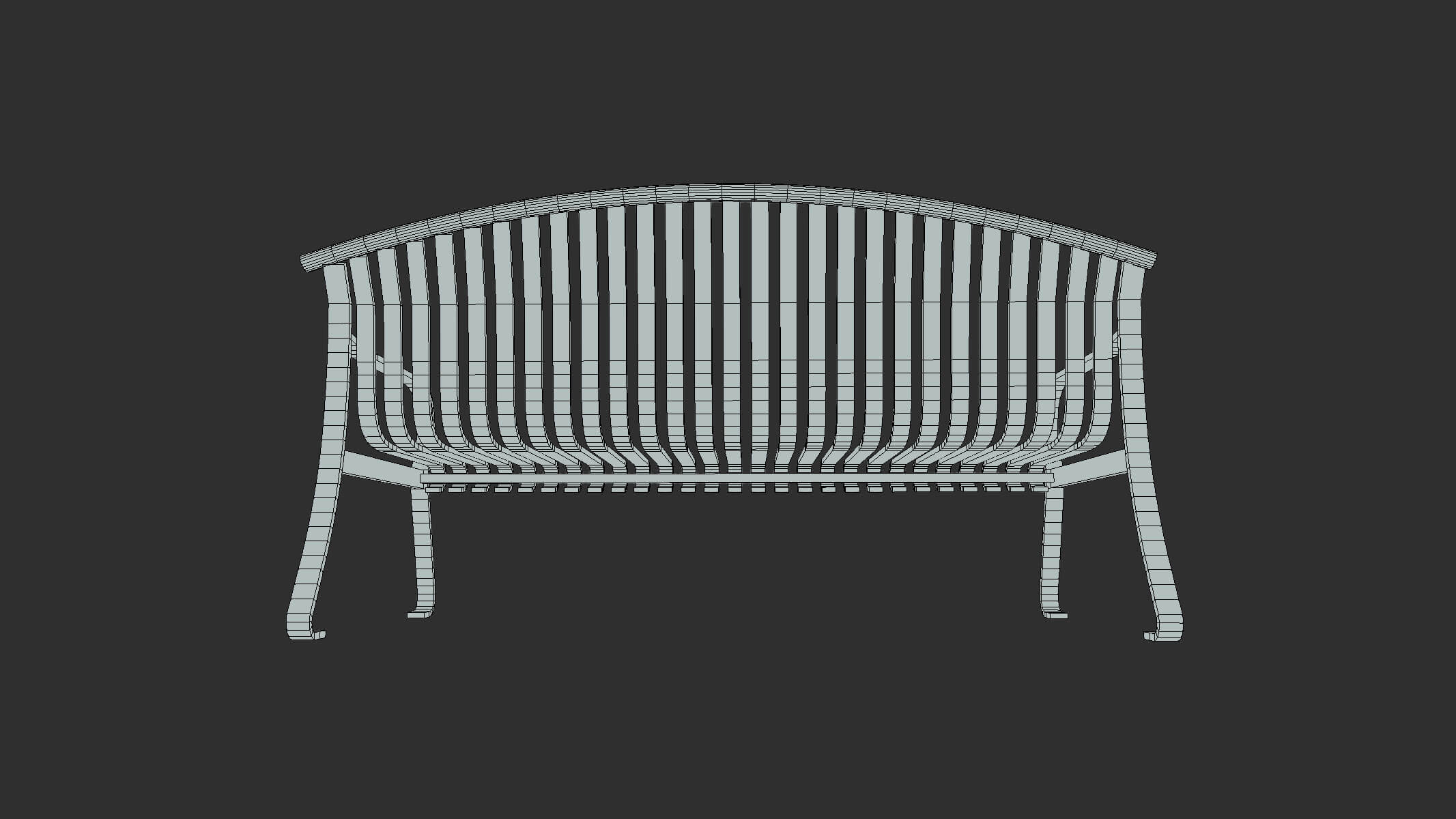 Bench 09 Low Poly - 3D Model by frezzy