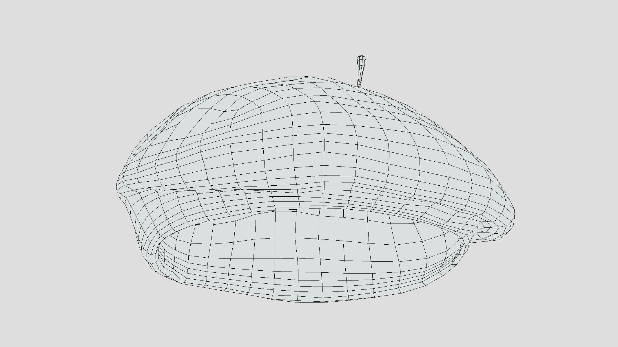 Beret Hat Low Poly - 3D Model by frezzy