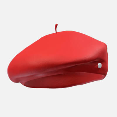 Beret Hat Low Poly - 3D Model by frezzy
