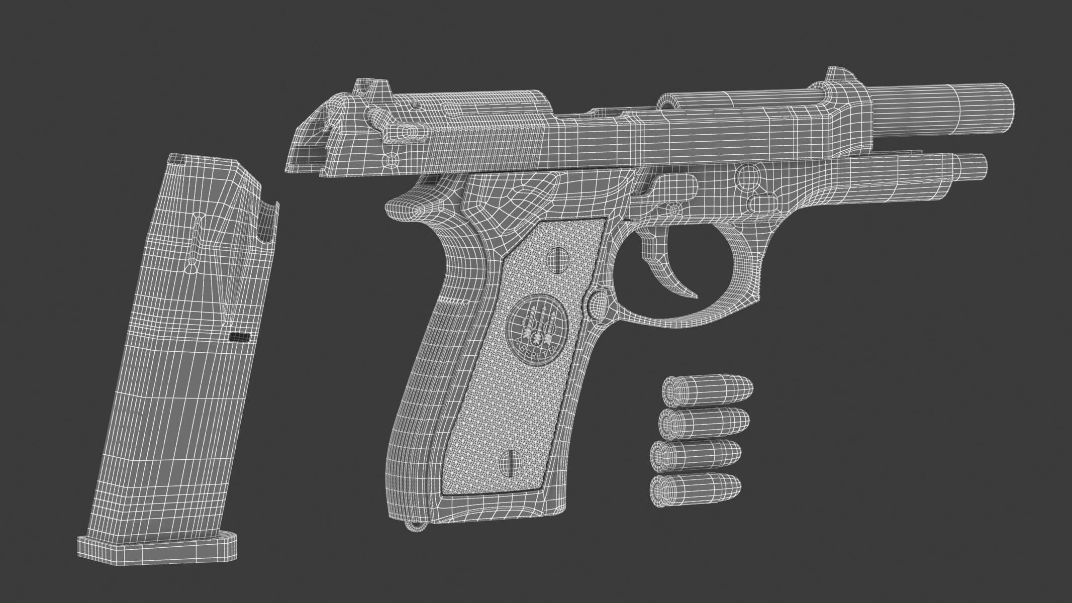 Beretta 92 - 3D Model by frezzy