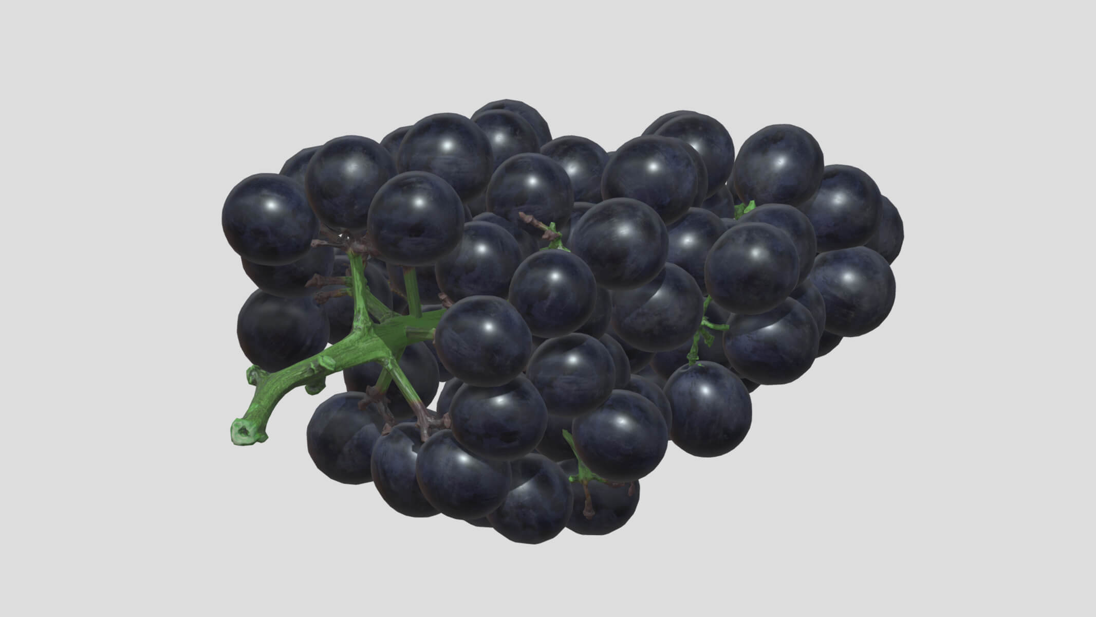 Black Grape Low Poly - 3D Model by frezzy