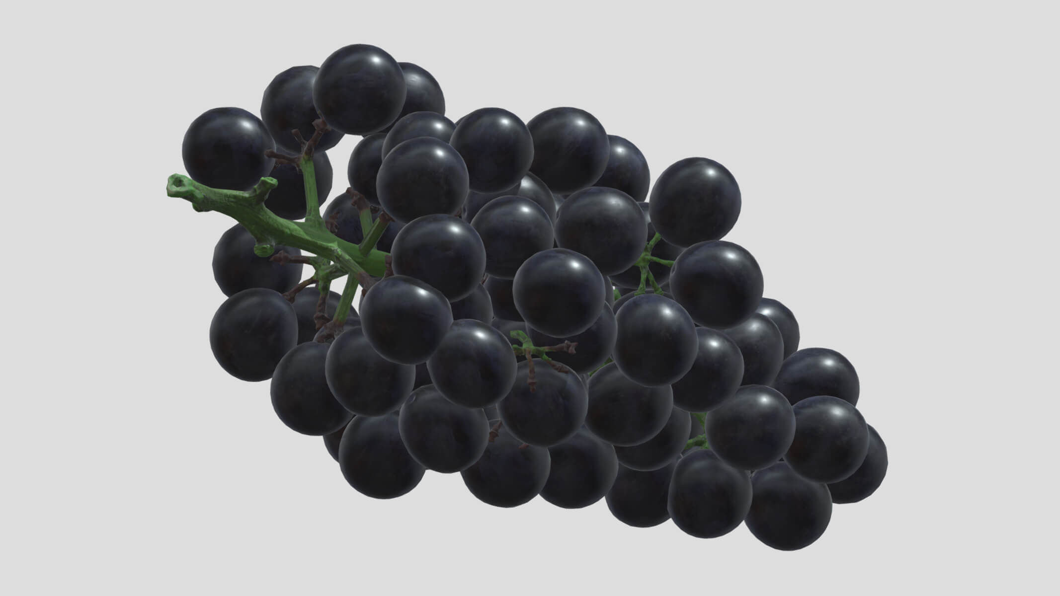 Black Grape Low Poly - 3D Model by frezzy